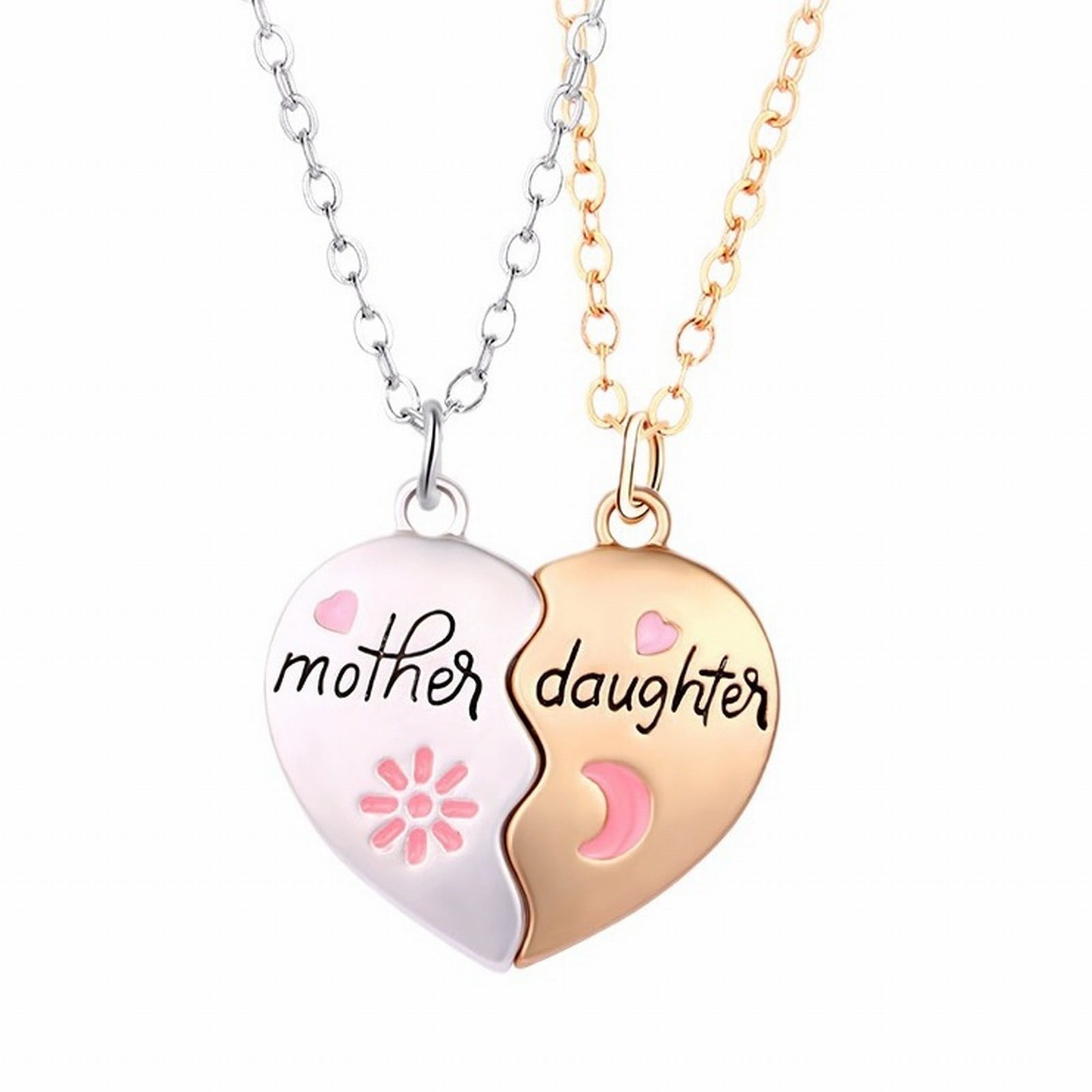 XUFLVPSEF Mother Daughter Necklace 2PCS Set Matching Heart Magnetic ...