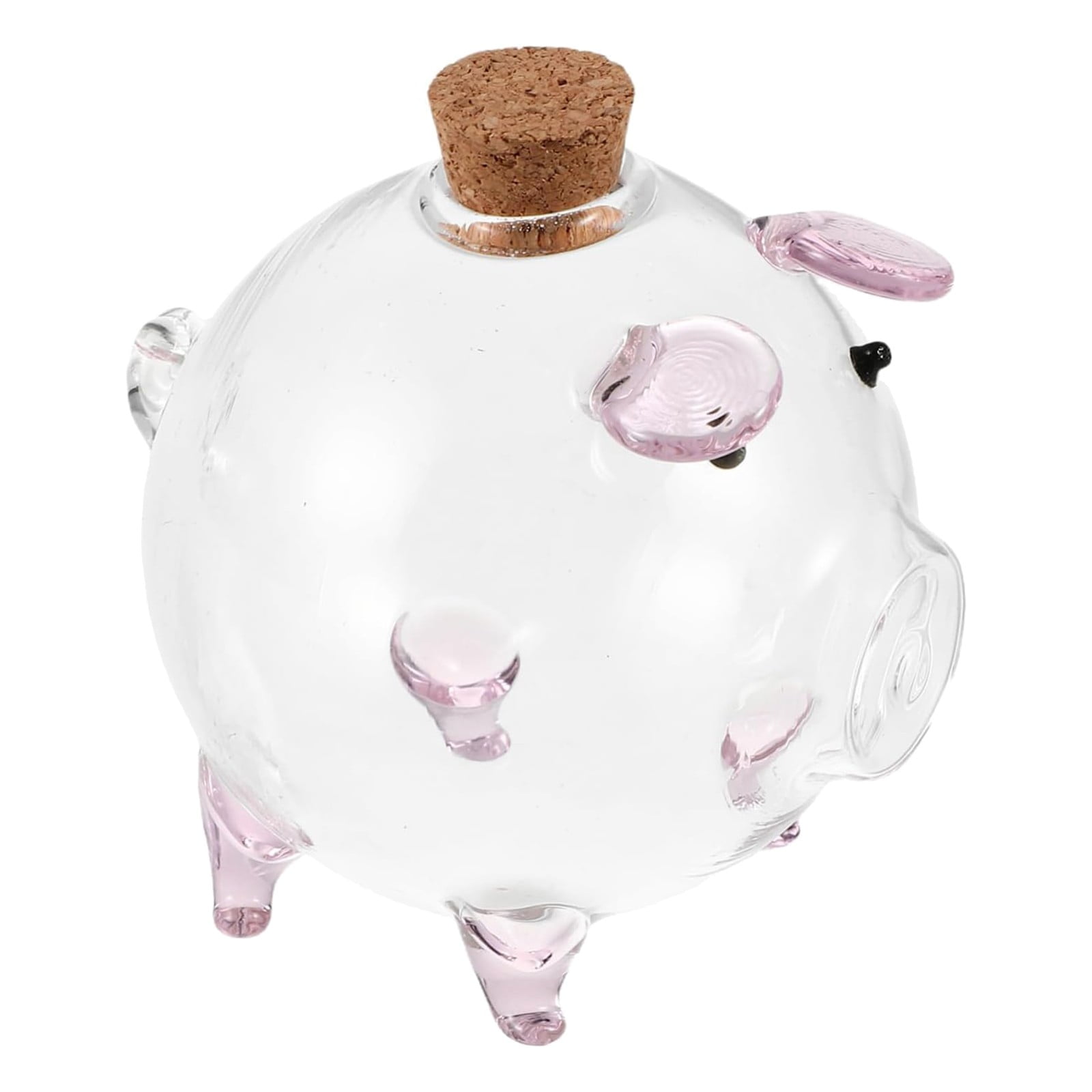 XUFLVPSEF Piggy Bank Transparent Glass Pig Coin Saver Bank Piggy Money ...