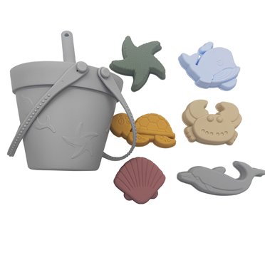 Glittery Plastic Beach Pails with Shovels 7 inches for Kids Sand Castle ...