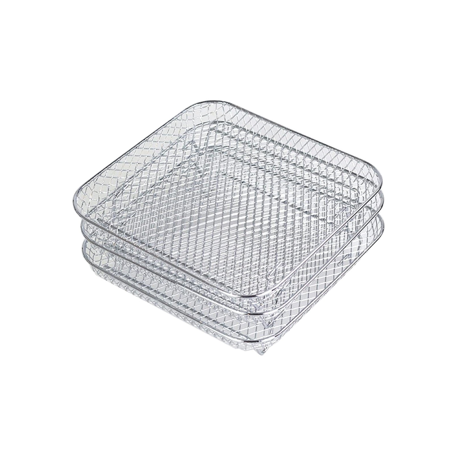 XUFLVPSEF Square Air Fryer Rack, Set of 3, Stackable Multi-Layer ...