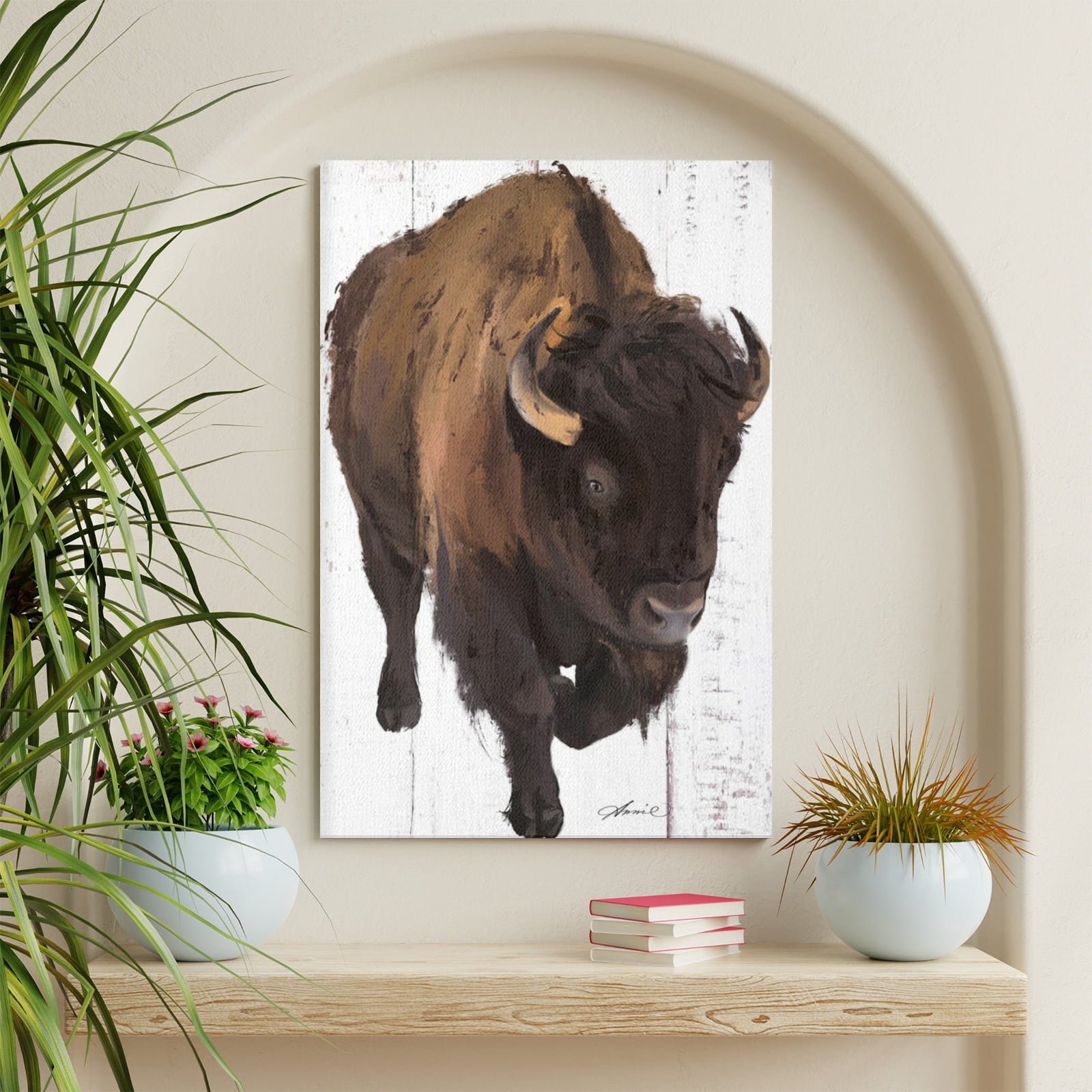 XUFX Bison Pictures Wall Art:Highland Cow Pictures Wall Decor Canvas ...