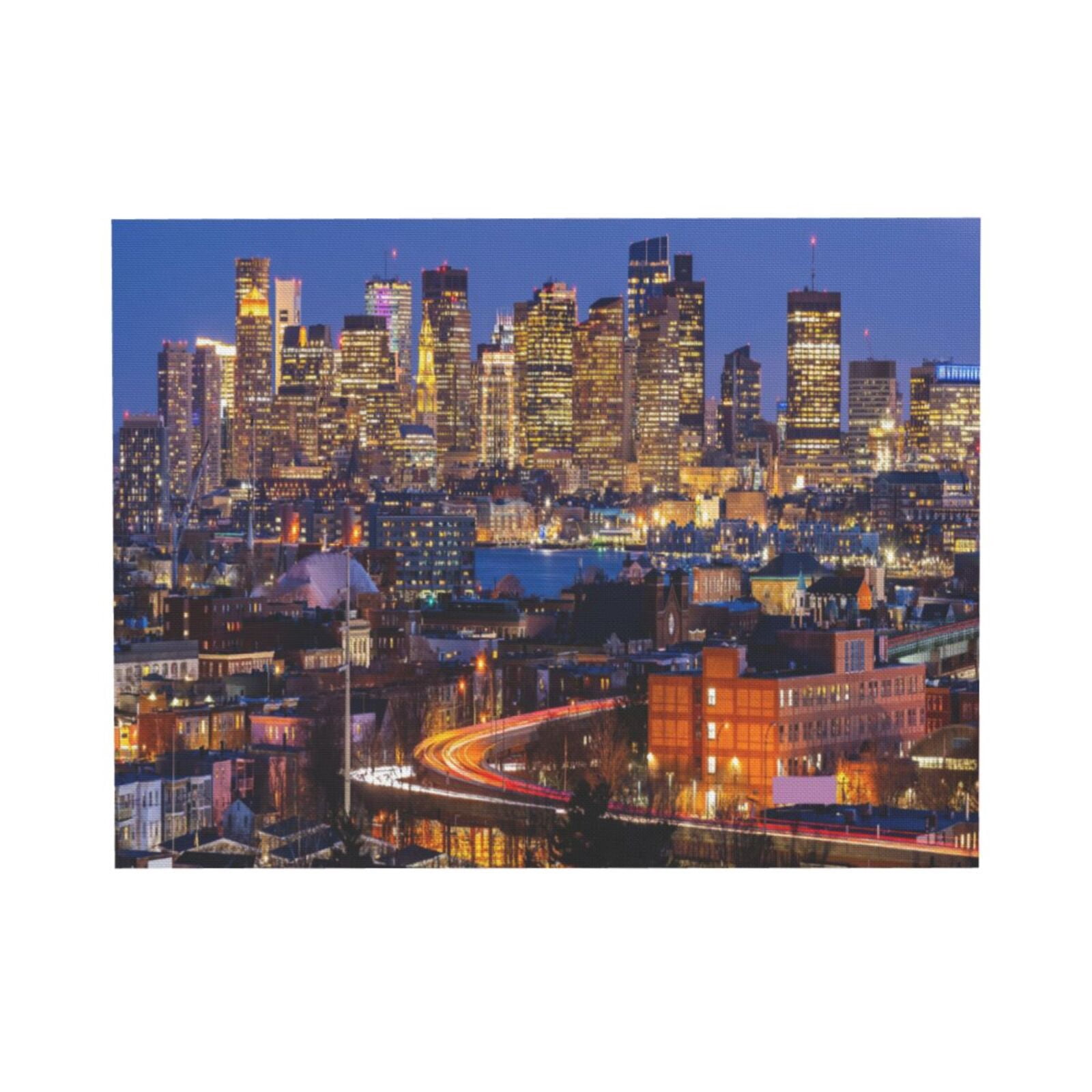 XUFX Boston Skyline Wall Art Boston Wall Decor USA City Photography ...