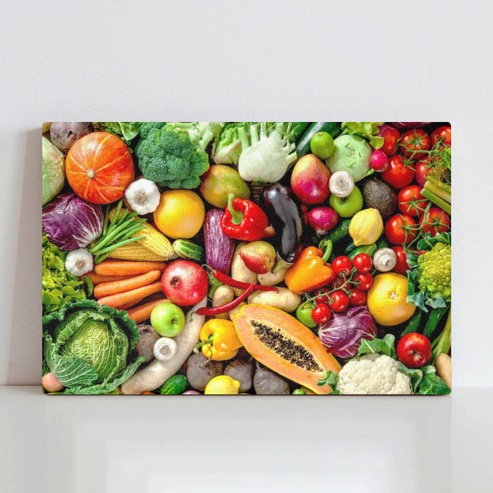 XUFX Country Kitchen Wall Art Colorful Vegetable Pictures Decor Rustic ...