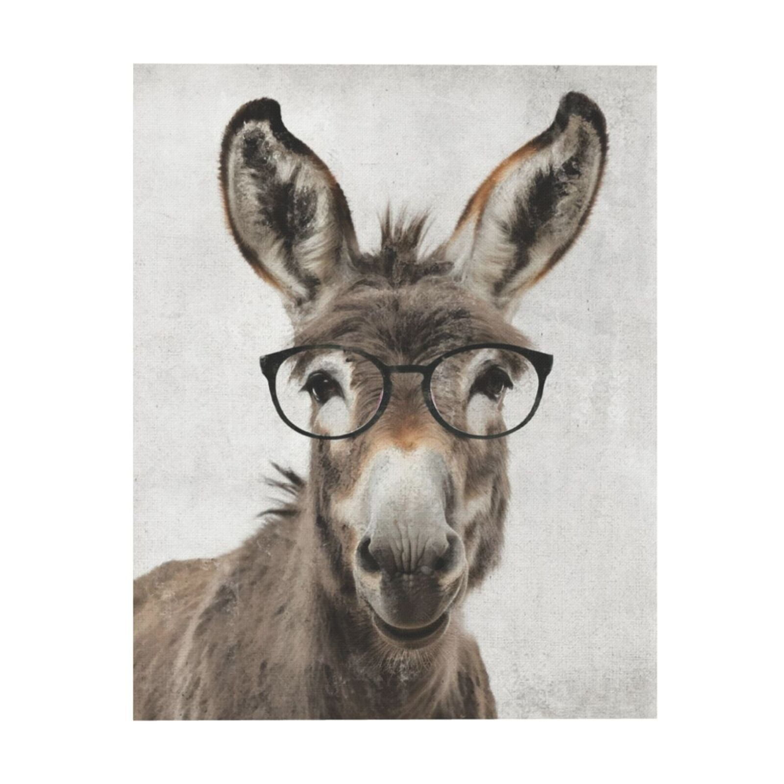 XUFX Donkey Canvas Wall Art Rustic Farm Animals Wall Decor Funny Donkey ...