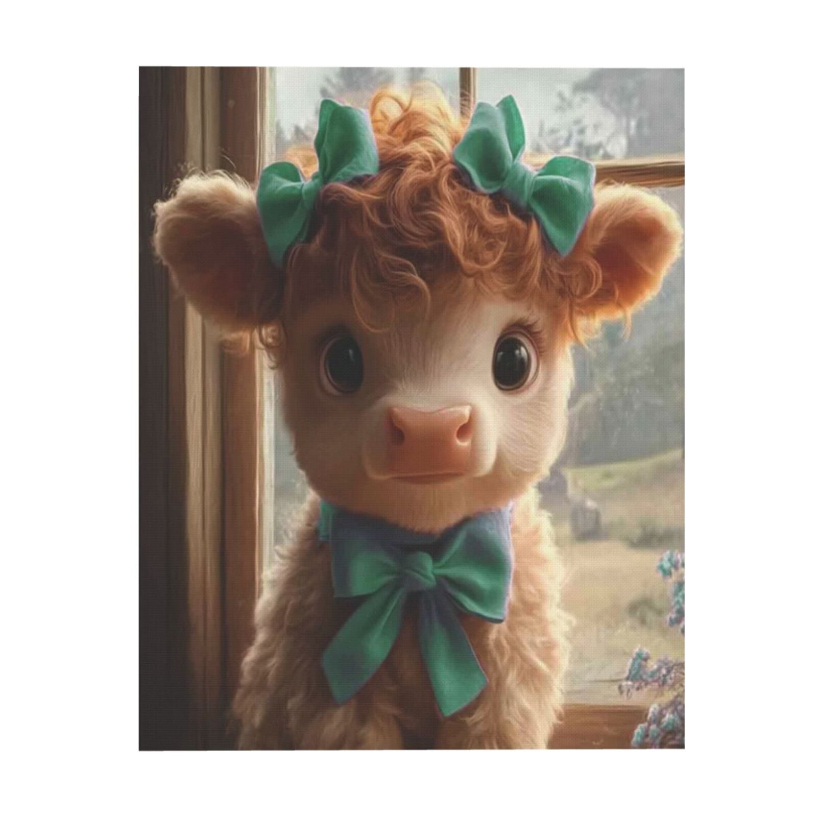 XUFX Highland Cow Wall Art Nursery Decor Cute Cow Baby Pictures Poster ...
