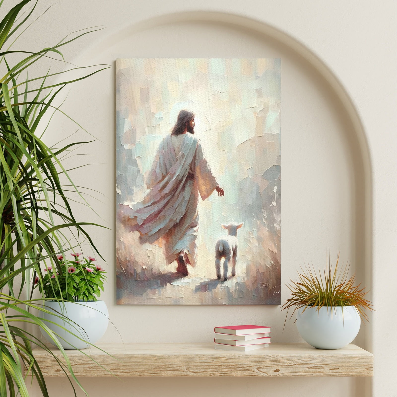 XUFX Jesus Leave 99 Sheep Canvas Wall Art Bible Stories Wall Decor The ...