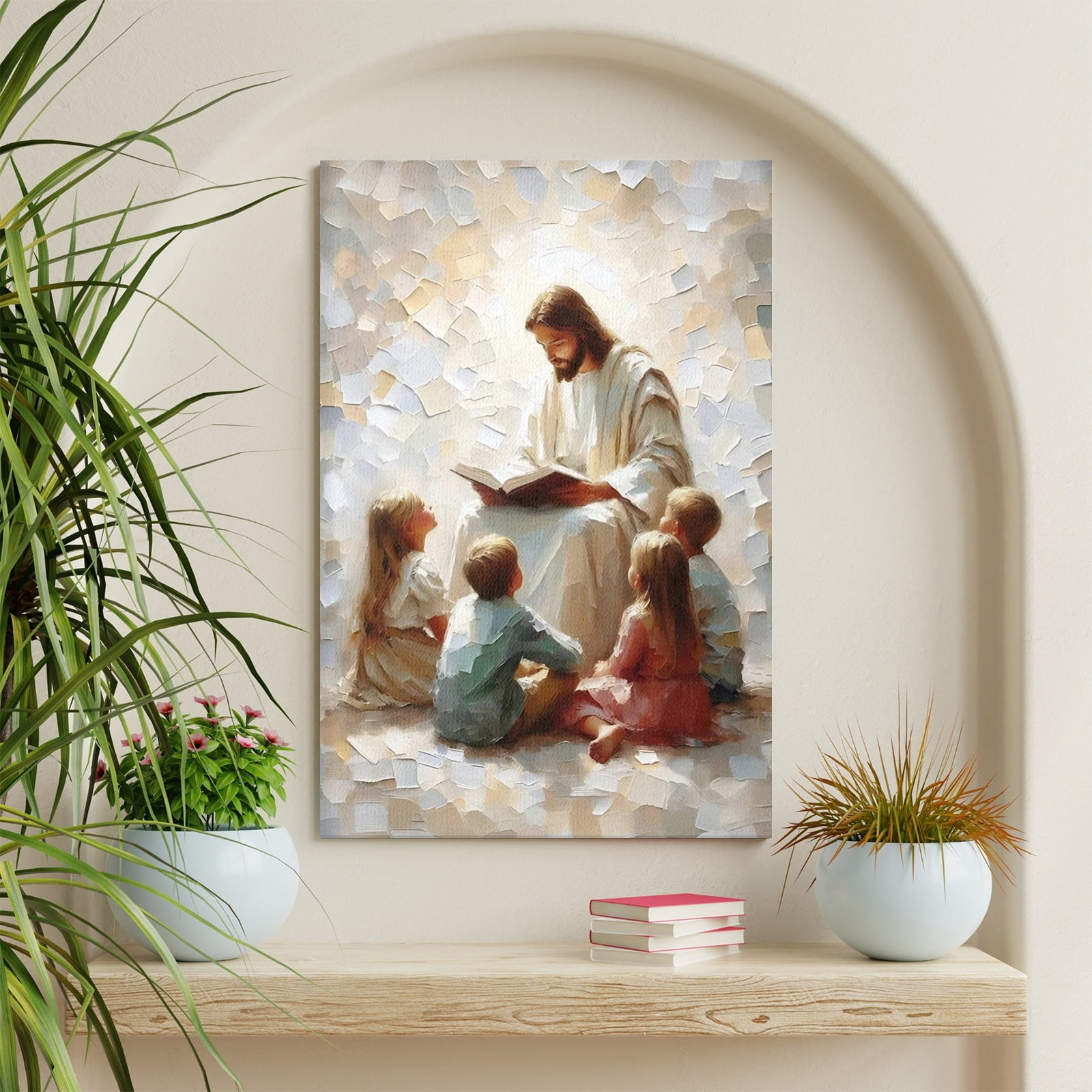 XUFX Jesus Teaching Kids Canvas Wall Art Christian Children Room Wall ...