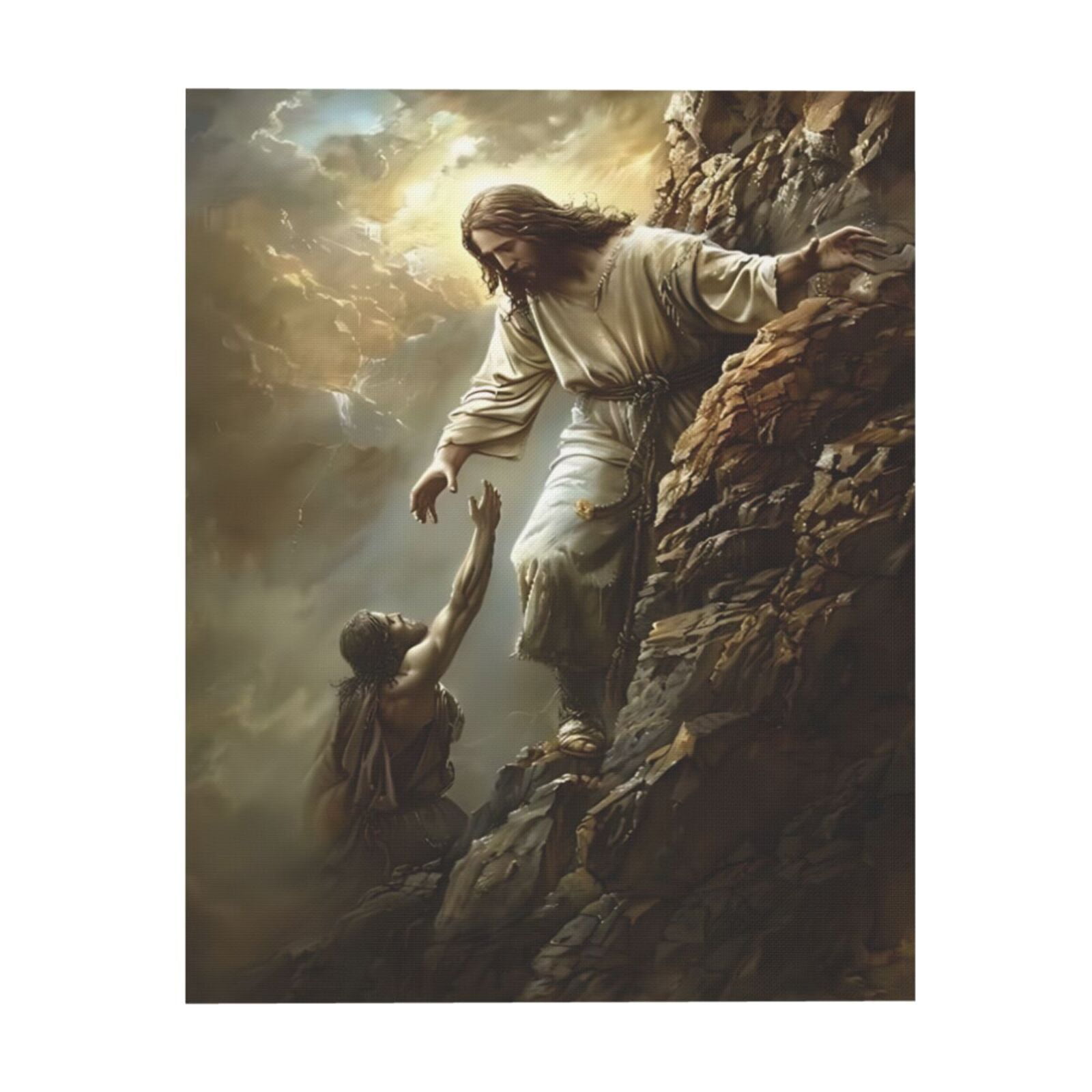 XUFX Jesus Wall Art God Help Wall Decor Christian Pictures Hand of God ...