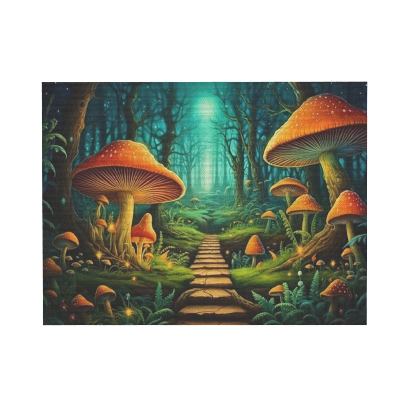 XUFX Mushroom Canvas Wall Art Enchanted Forest Posters Fantacy Wall ...