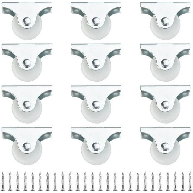 XUHOG 12 Pack 25mm Fixed Casters Small Furniture Casters Small Rubber ...