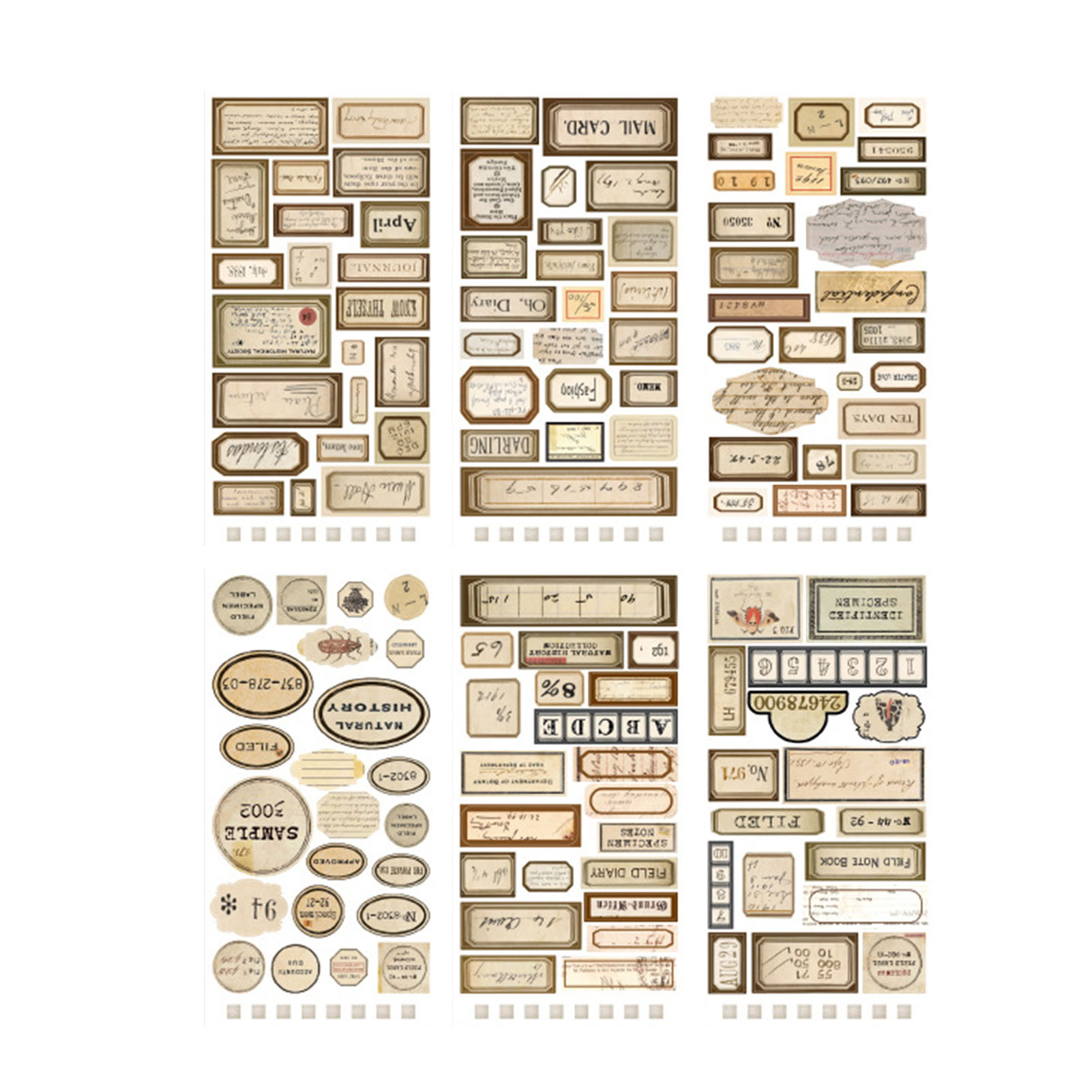 XUHOG 12Pcs Planner Stickers Sheet Retro Style Decorative Planner ...