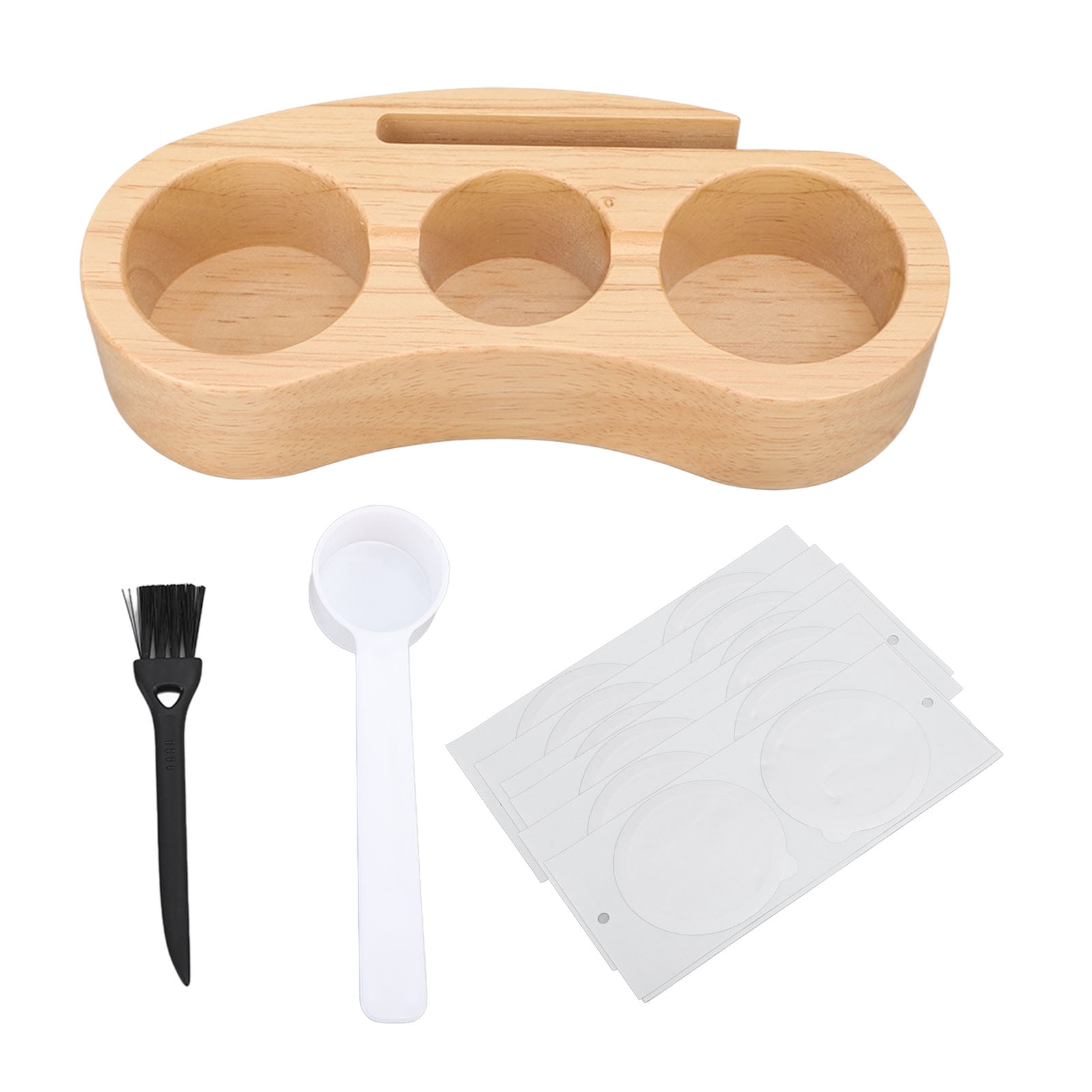 XUHOG 3 Hole Rubber Wood Coffee Capsule Refill Kit Wood Coffee Powder ...