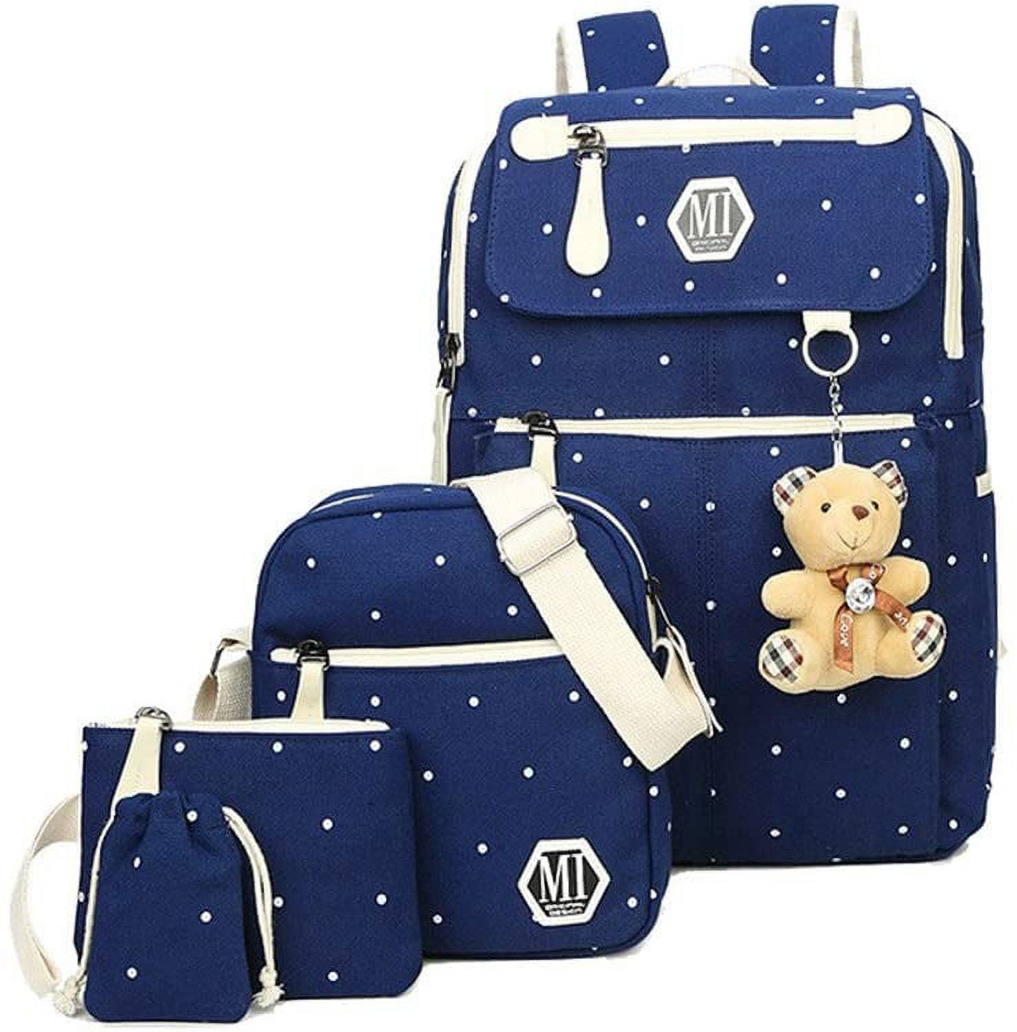 XUHOG Adanina Wave Point Canvas Student Backpack Elementary Casual Book ...