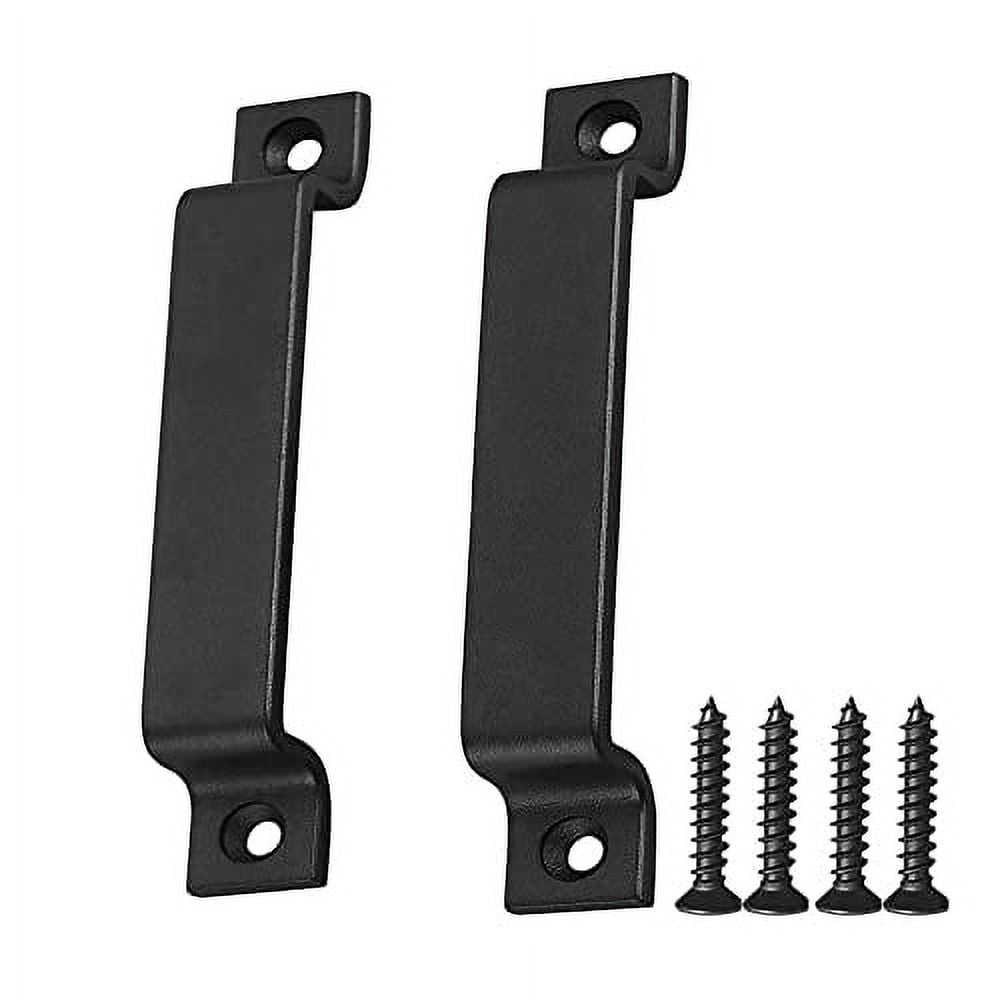 XUHOG Barn Door Handle Solid Black Steel Door Handle Includes Screw ...