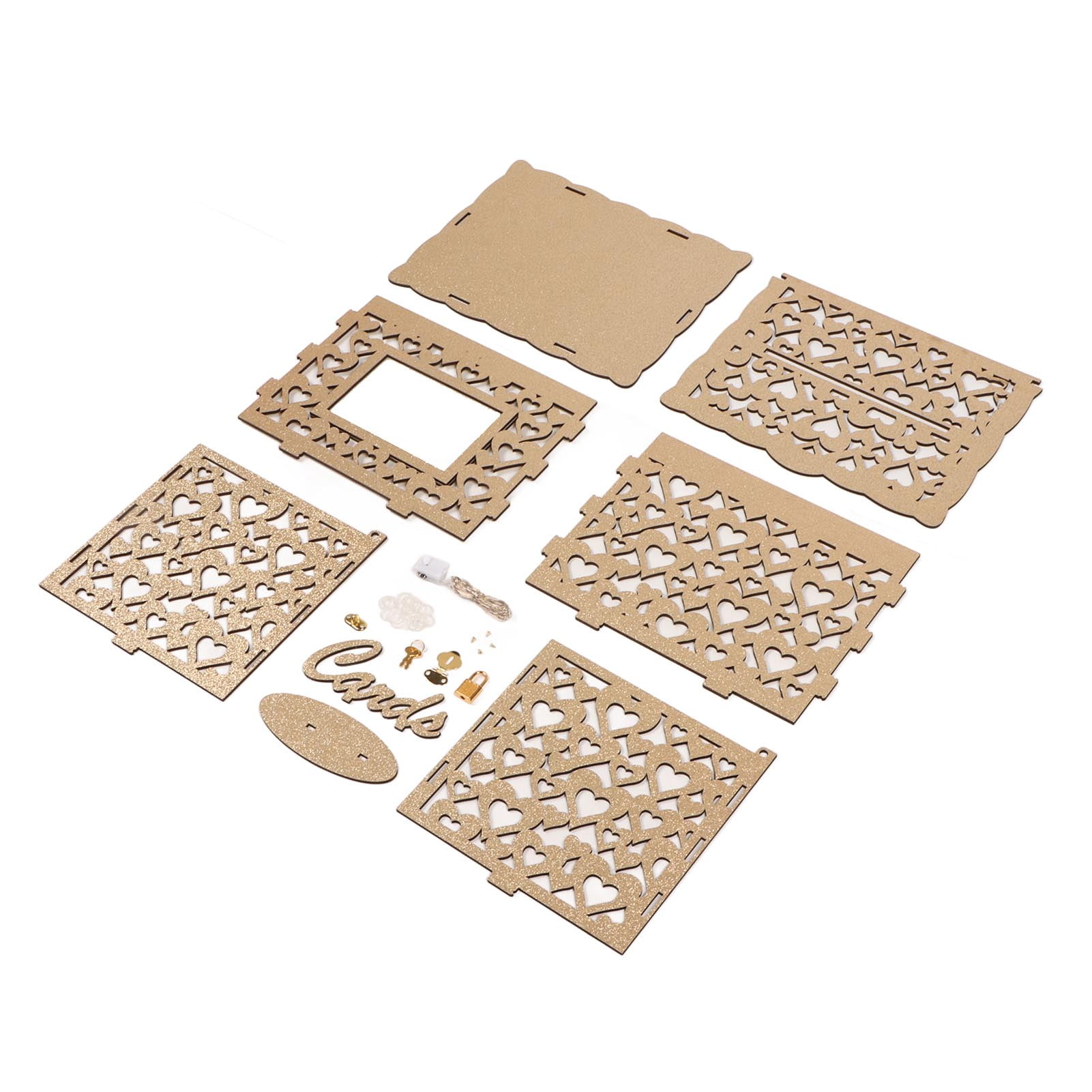 XUHOG DIY Wedding Card Box with Lock Wood Gift Card Box for Wedding ...