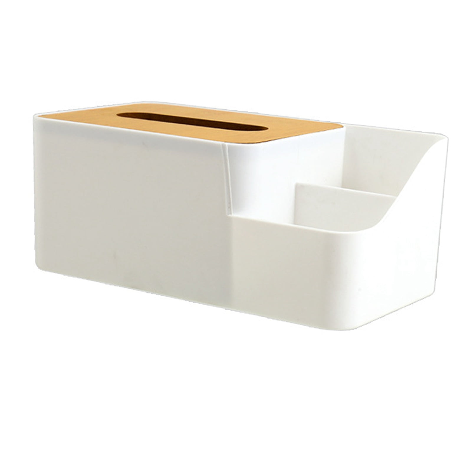 XUHOG Multifunction Tissue Box Simple 2 Compartments Sturdy PP Wooden ...