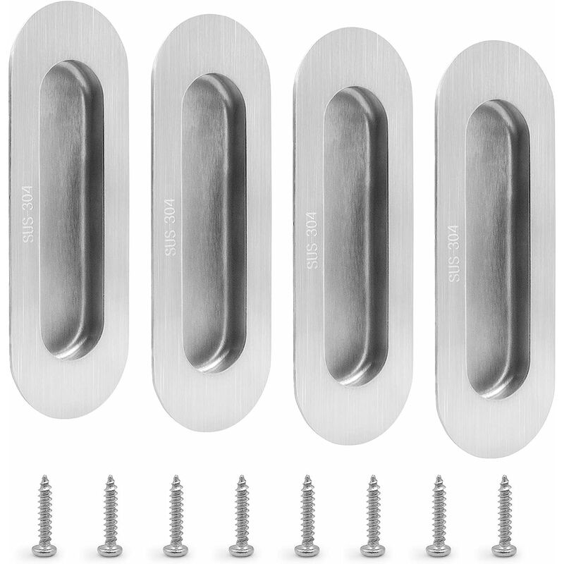 XUHOG Sliding Door Door Handles, Silver Invisible Door Handles, Brushed ...