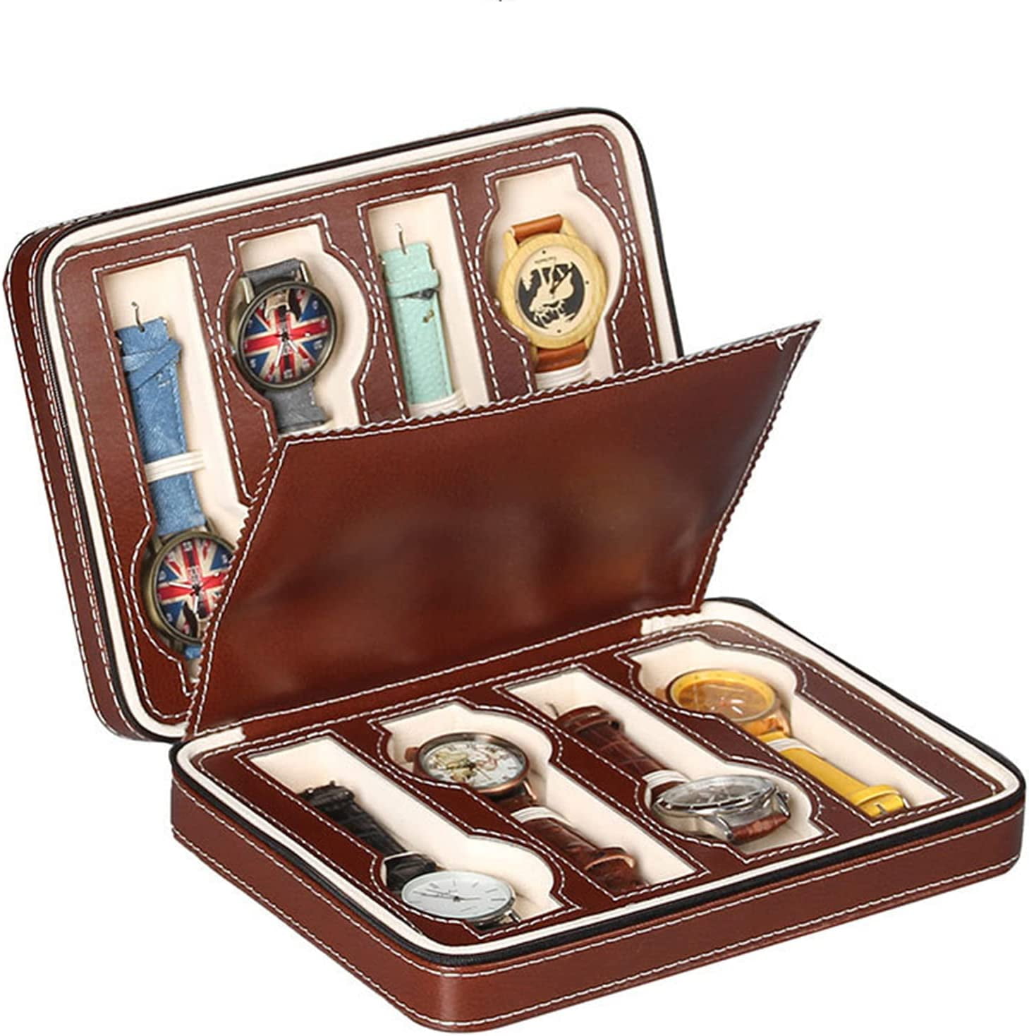 XUHOG Watch Storage Box 8 Slot Watch Display Stand Case Carbon Fiber ...