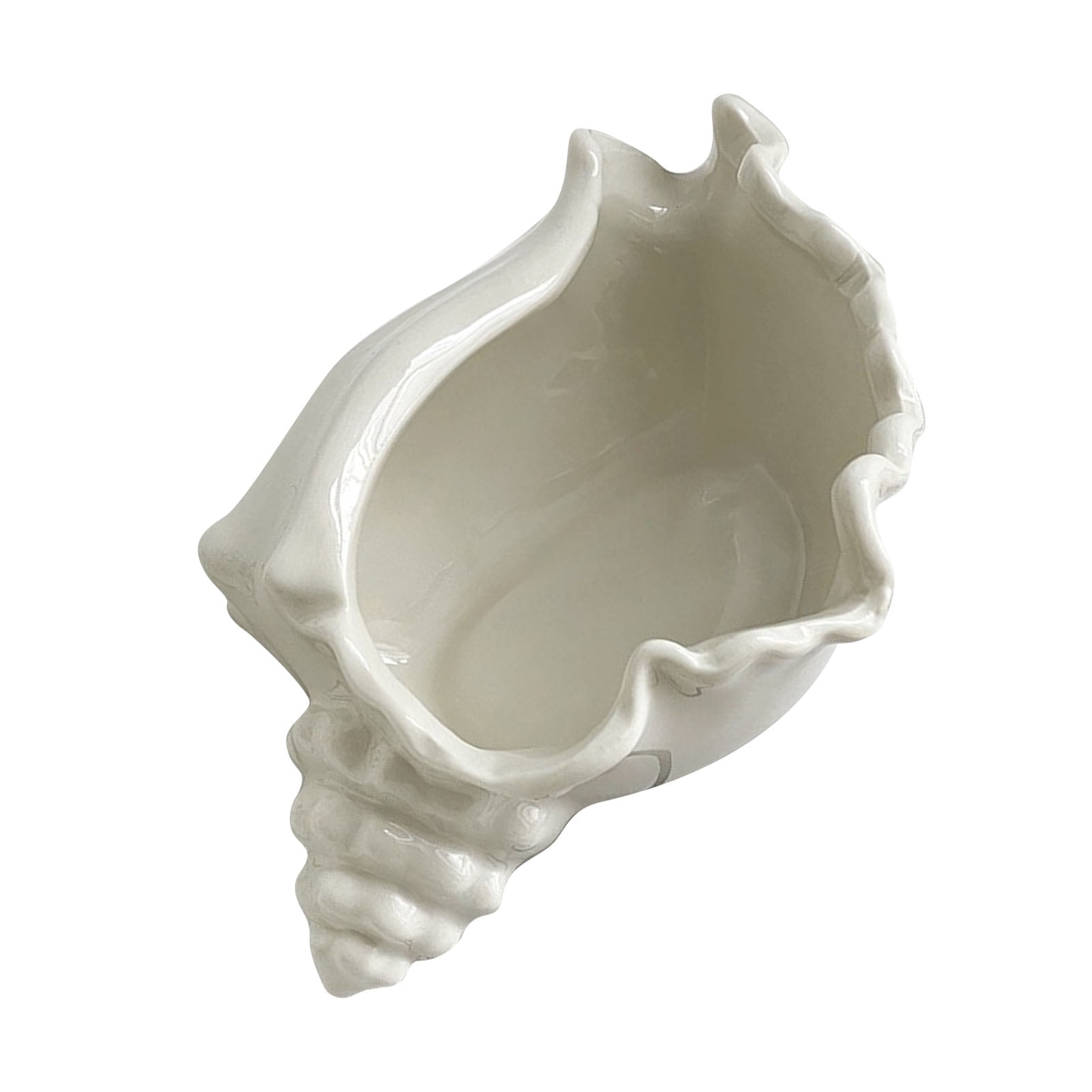 XUHOG White Ceramic Conch Shell Conch Shape Ceramic Jewelry Tray Ocean ...