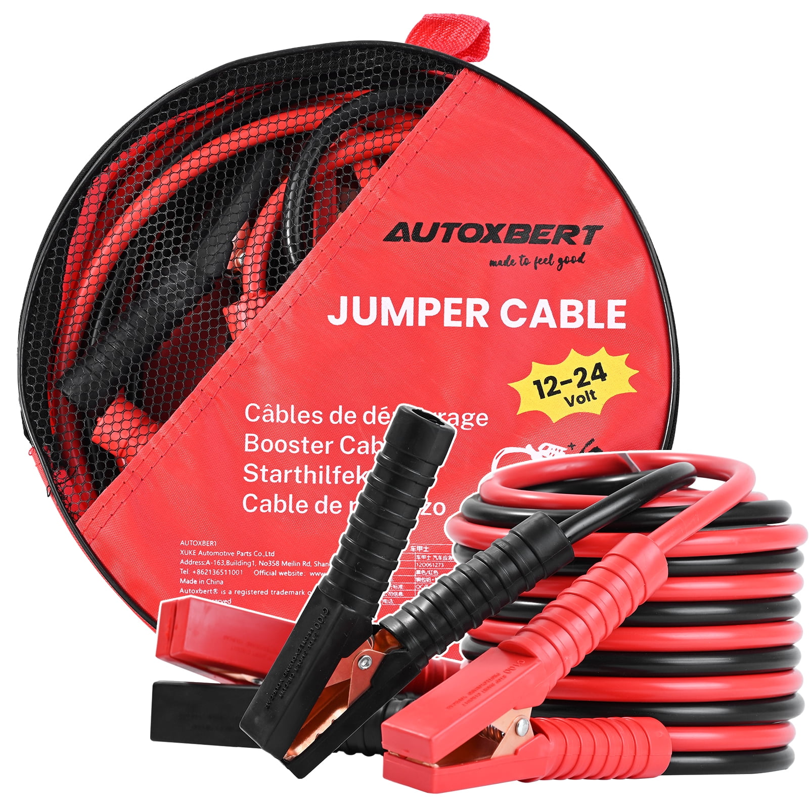 XUKEY 16FT 500 AMP Heavy Duty Flying Wires Car Van Jumper Cables ...