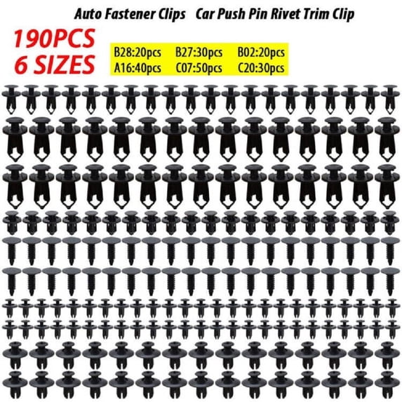 Yiyasu 190pcs Universal Car Body Plastic Clips, Push Retainer Rivets ...