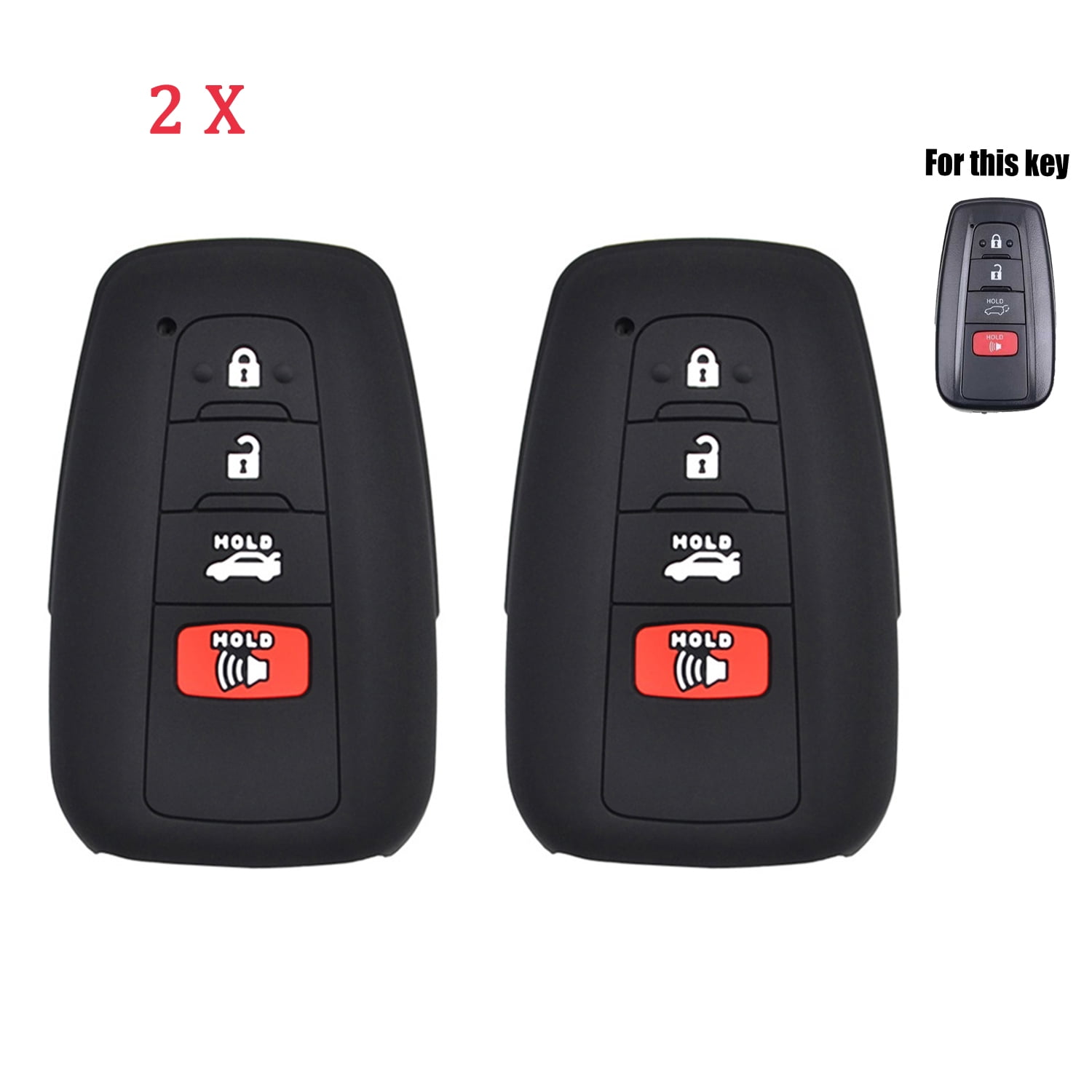 DON'T TOUCH MY KEY 2 Pcs Silicone Car Remote Key Chain Cover Case ...