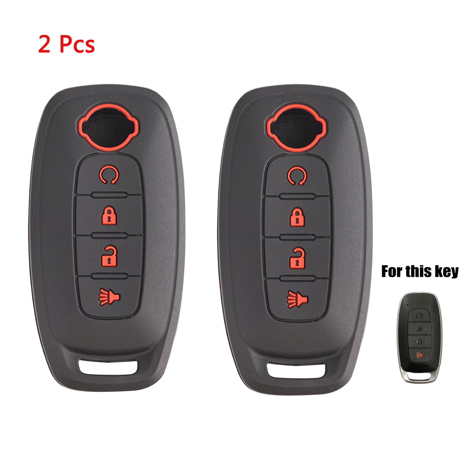 XUKEY 2 Pcs Silicone Smart Key Fob Chain Cover Case Protect for Nissan ...