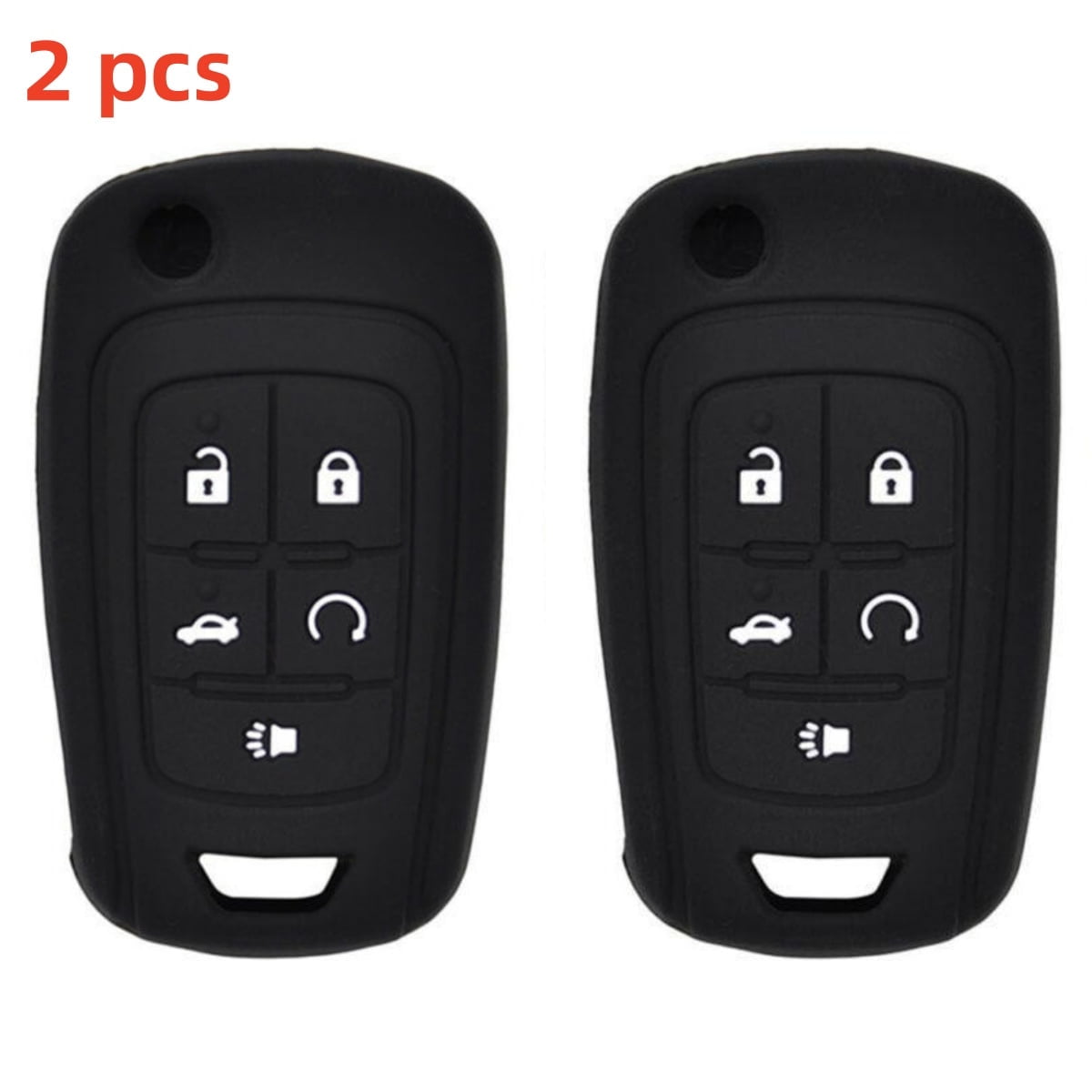 DON'T TOUCH MY KEY 2pcs 5 Buttons Silicone Flip Key Fob Cover Case for ...