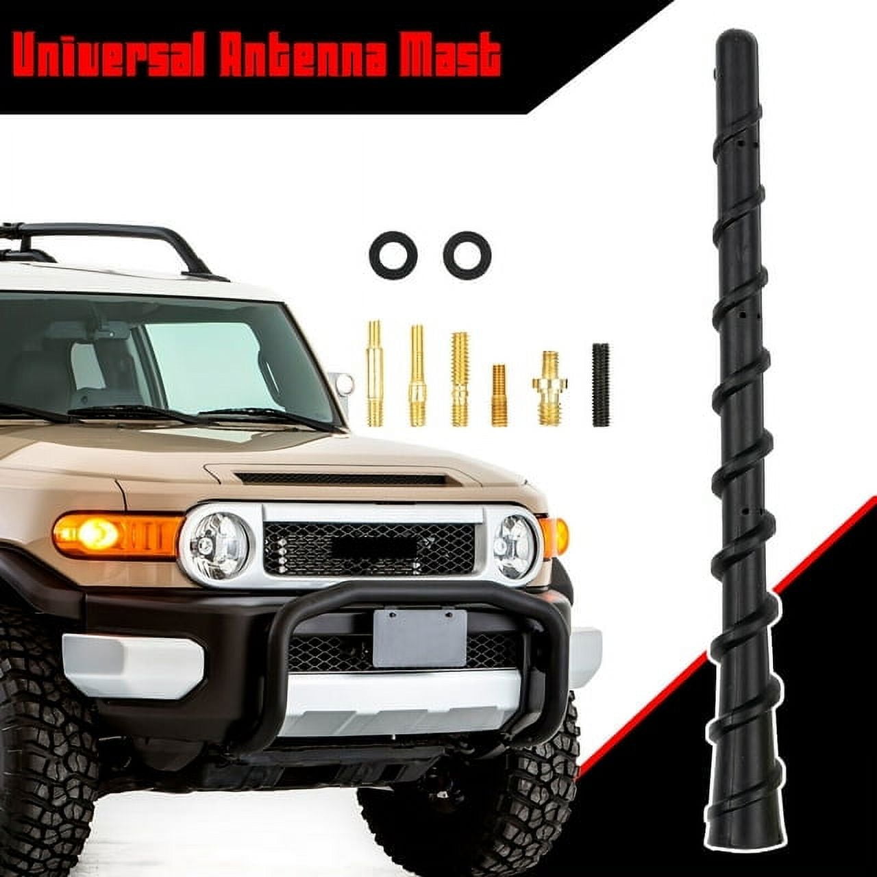 XUKEY 7" Car Short Rubber Spiral Antenna Mast Radio AM/FM for Jeep ...