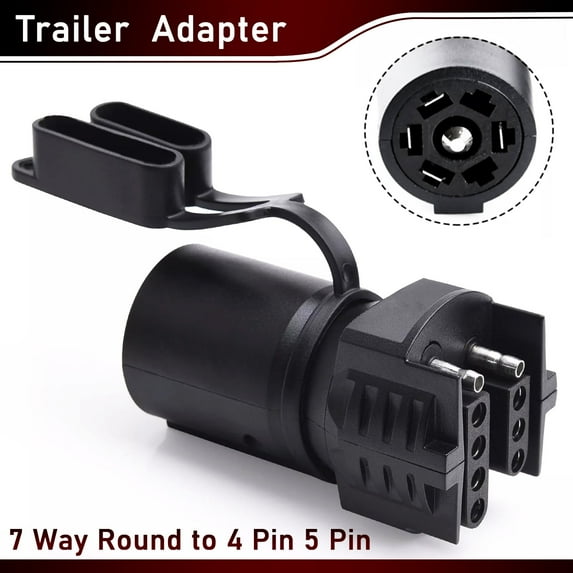 Yiyasu Trailer Wire Adapter, 7 Way Round to 4 Pin and 5 Pin Flat Tow ...
