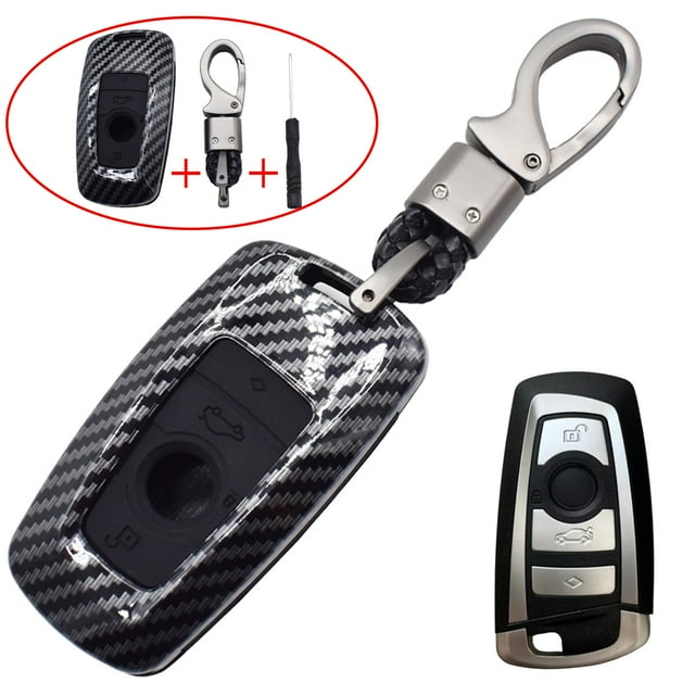 XUKEY Carbon Fiber Car Remote Key Fob Case Cover Holder Keyless for BMW ...