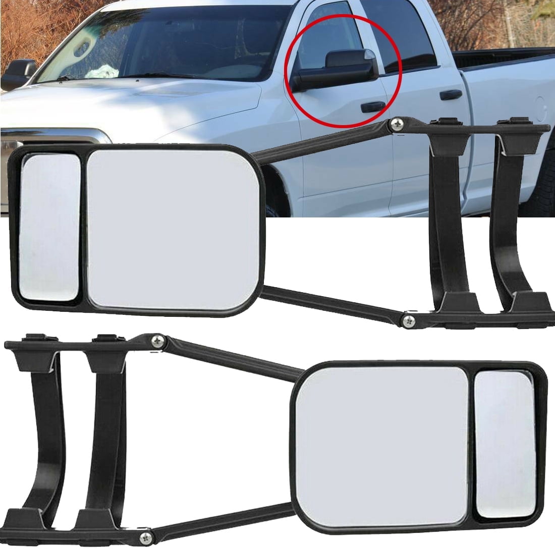 XUKEY Universal Adjustable Dual Tow Mirror Extension for Car Blind Spot ...