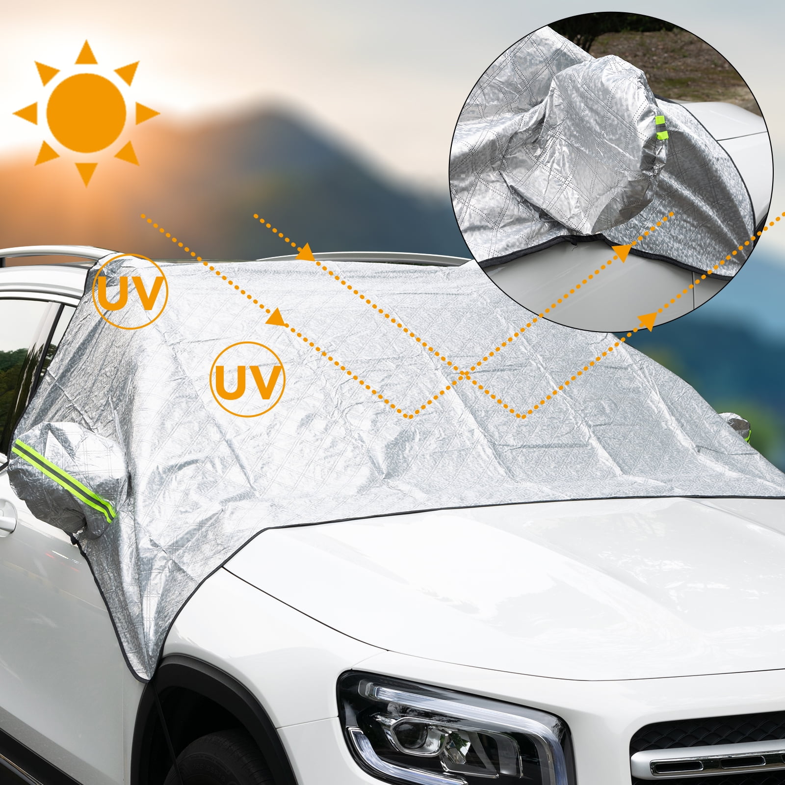 XUKEY Large SUV Auto Front Windshield Winter Frost Sunshade, Universal ...
