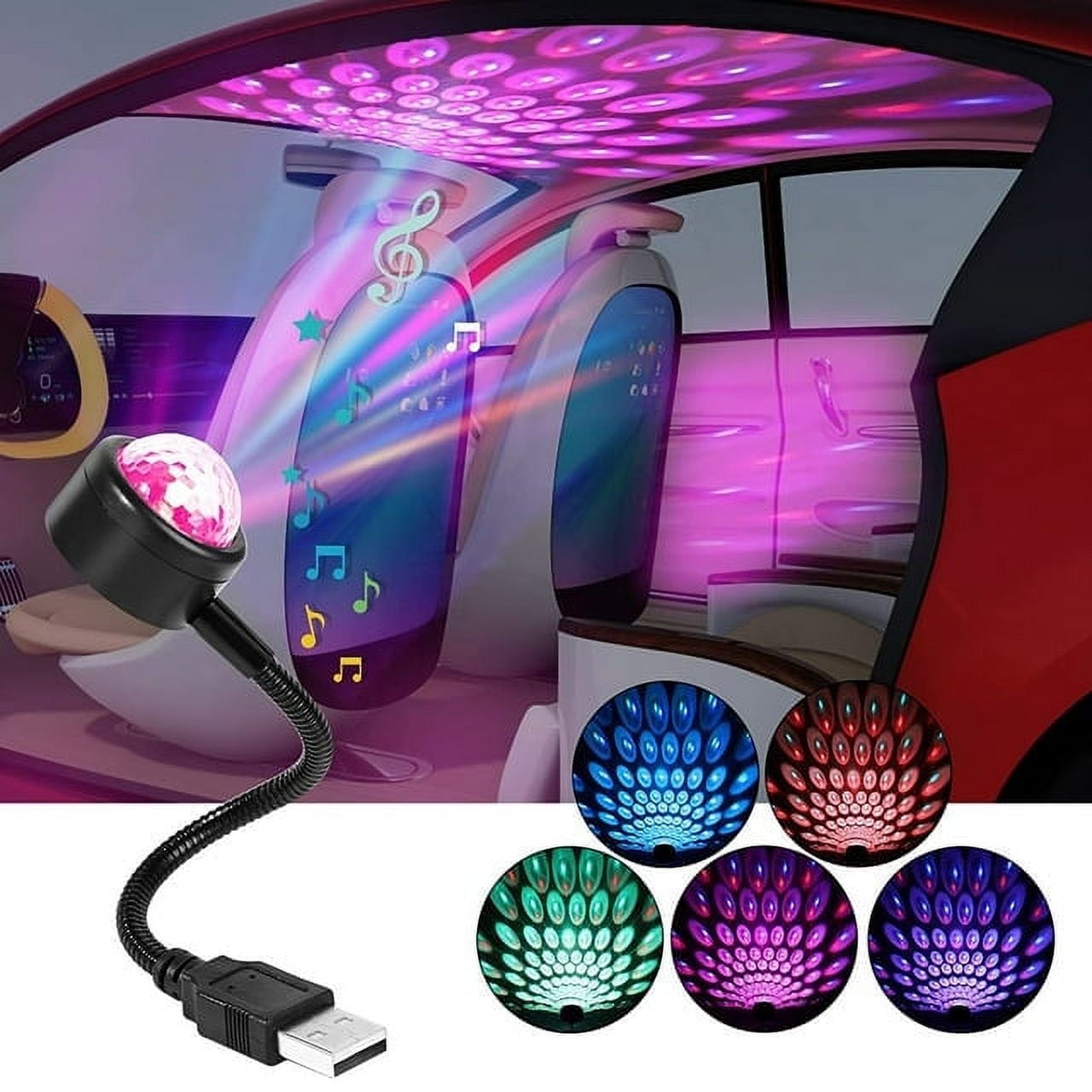 XUKEY USB Car Interior Roof LED Star Light Atmosphere Starry Sky Night ...