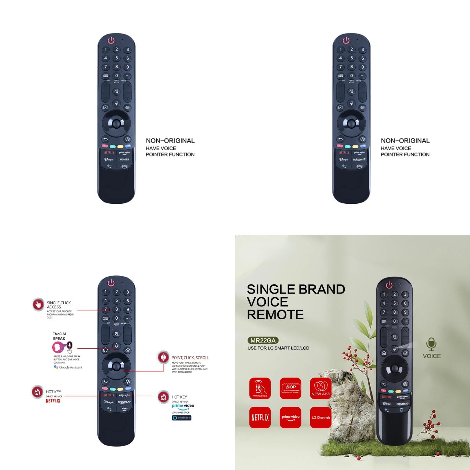 XULHAN Enhanced AKB76039901 MR22GA MR22CA Magic Voice Control Remote ...