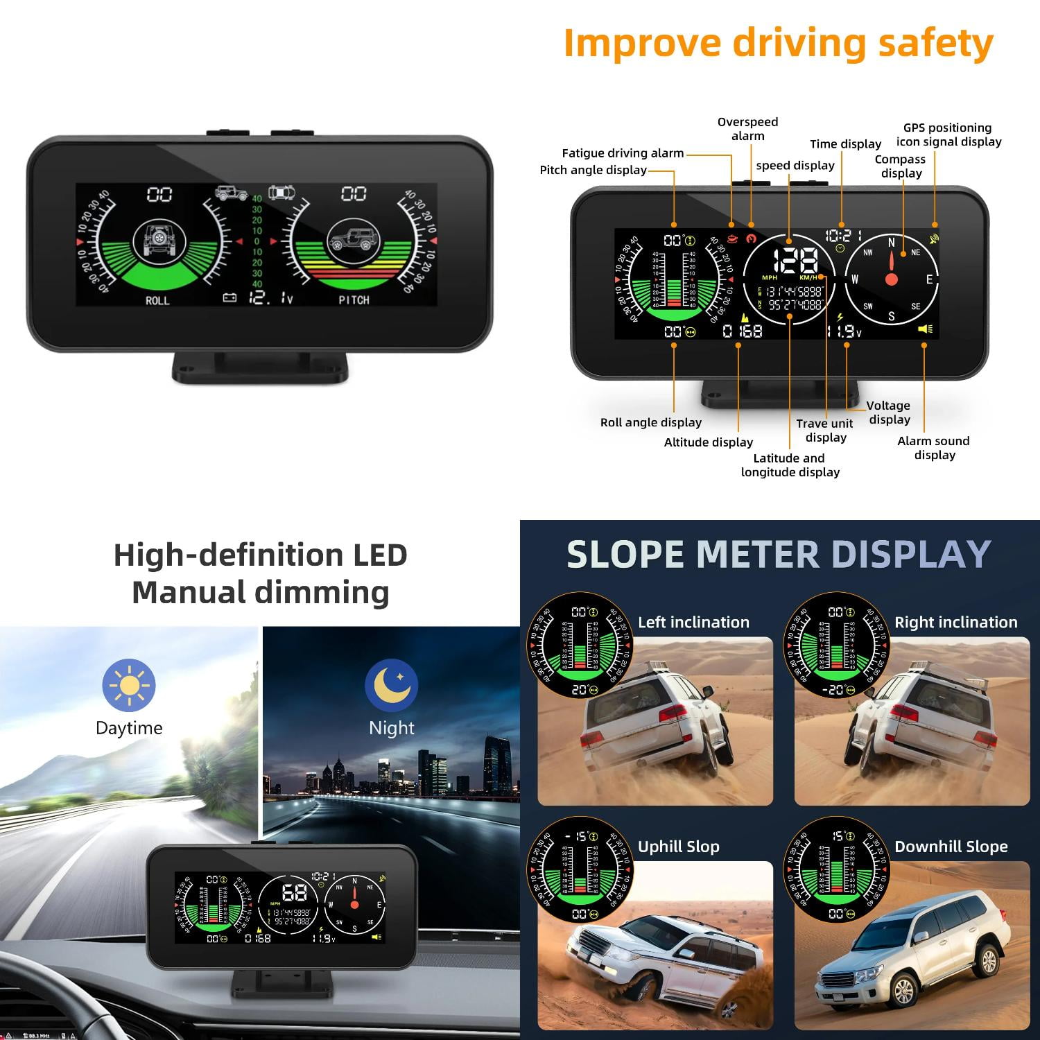 XULHAN Essential Off-Road Accessories: Advanced M60 Digital Speed Slope ...