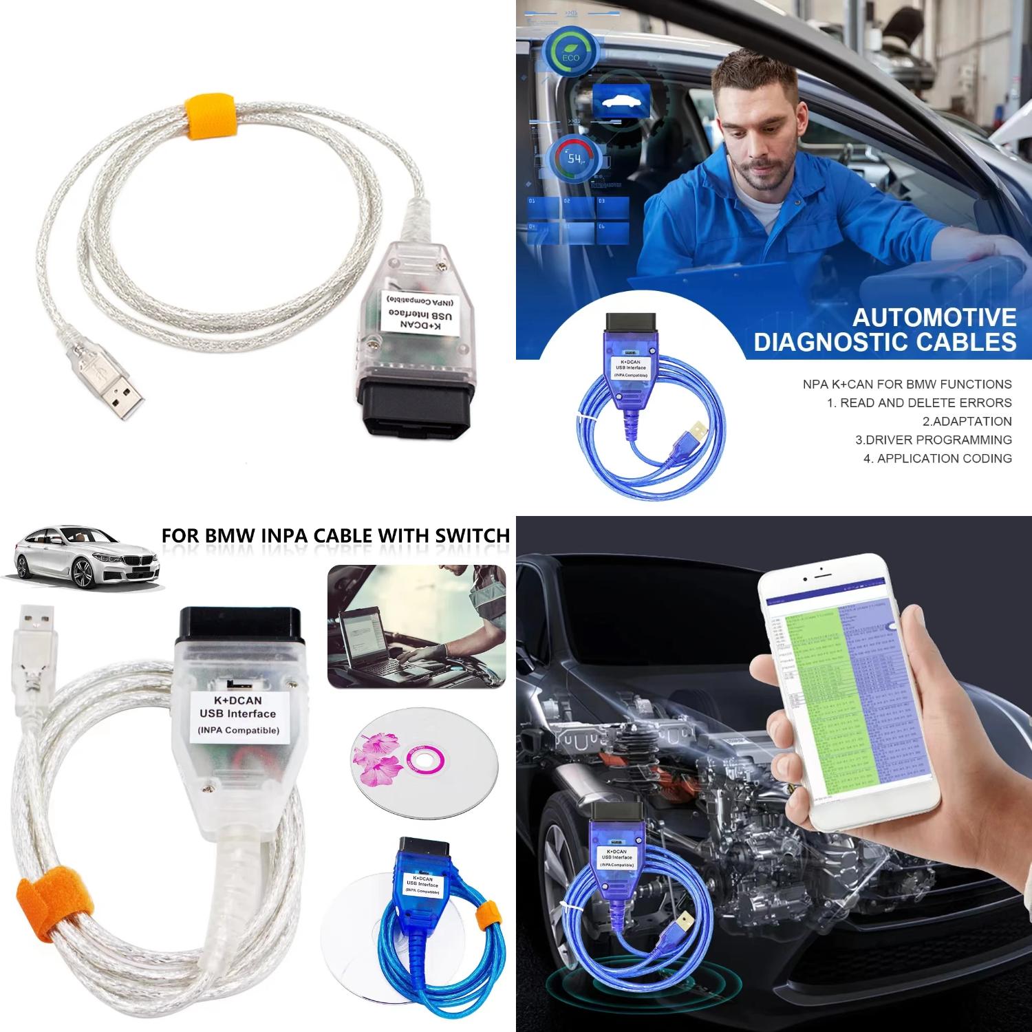 XULHAN High-quality Blue Inpa K+CAN K+DCAN FT232RL Diagnostic Tools Car ...