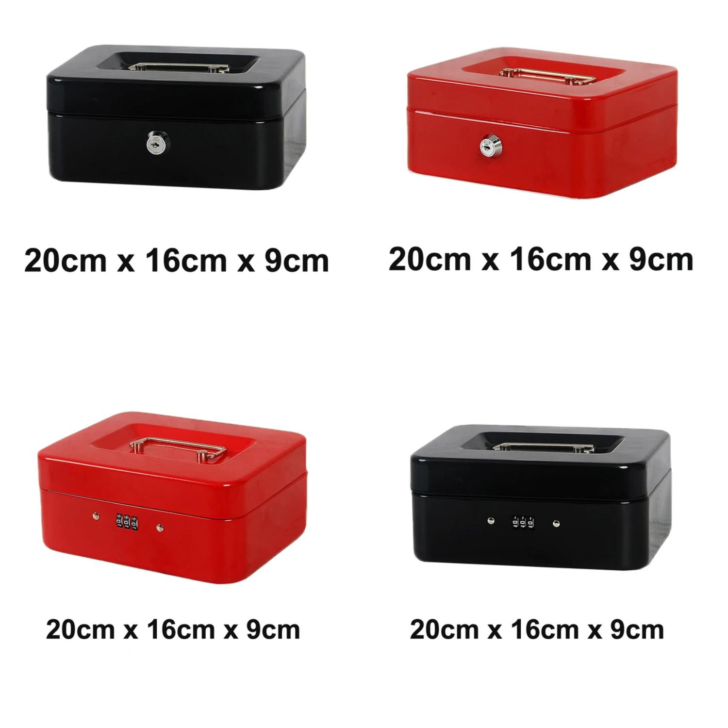 XULHAN Secure and Small Stylish Stainless Steel Lockable Petty Cash Money Box Ideal for Home ...