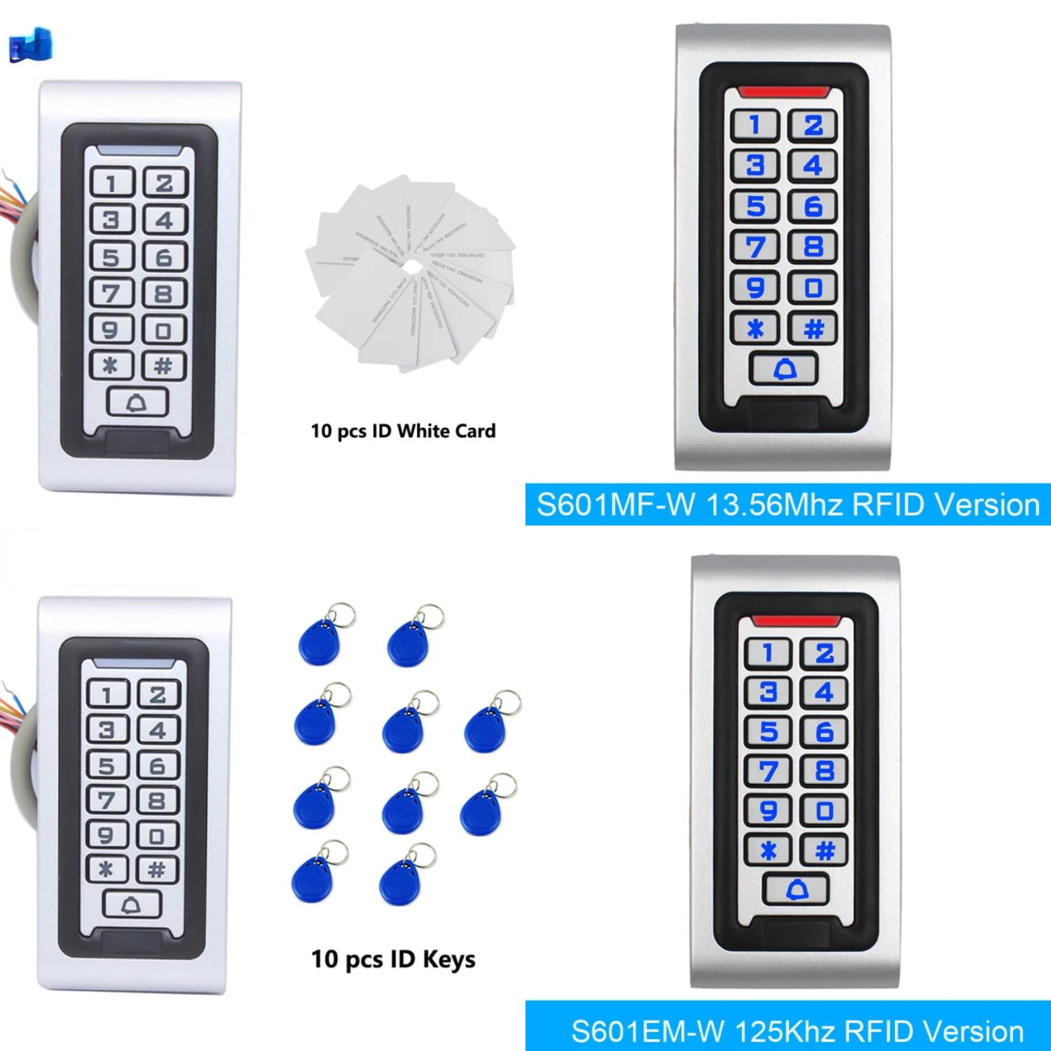 XULHAN Waterproof Smart RFID Backlit Door Access Control Reader Keypad with 1000 User Capacity ...