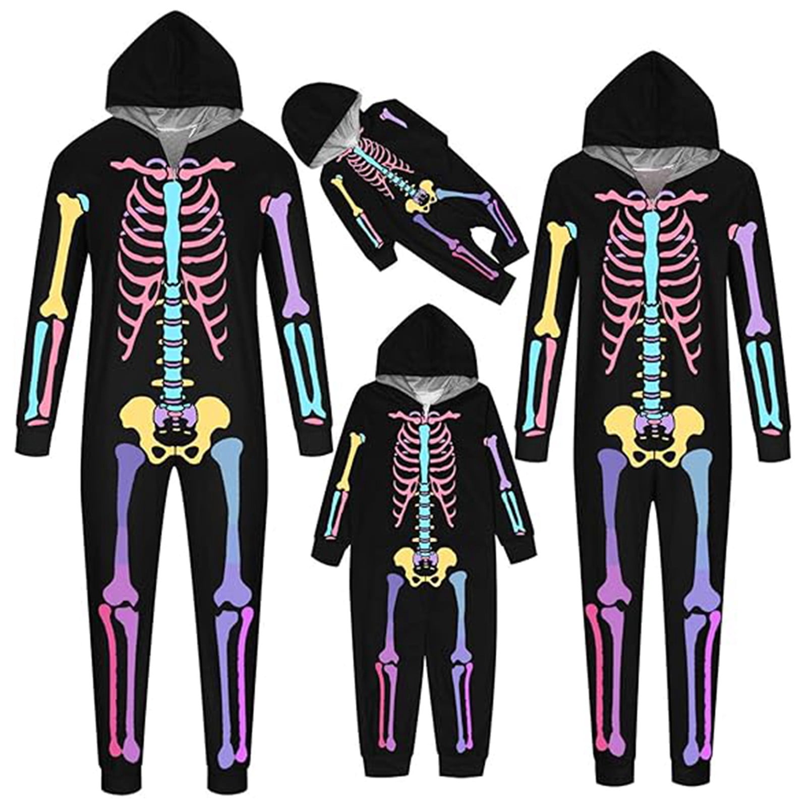 XUNHAO Matching Family Outfit Parent Child Outfit Fun Skeleton Print ...