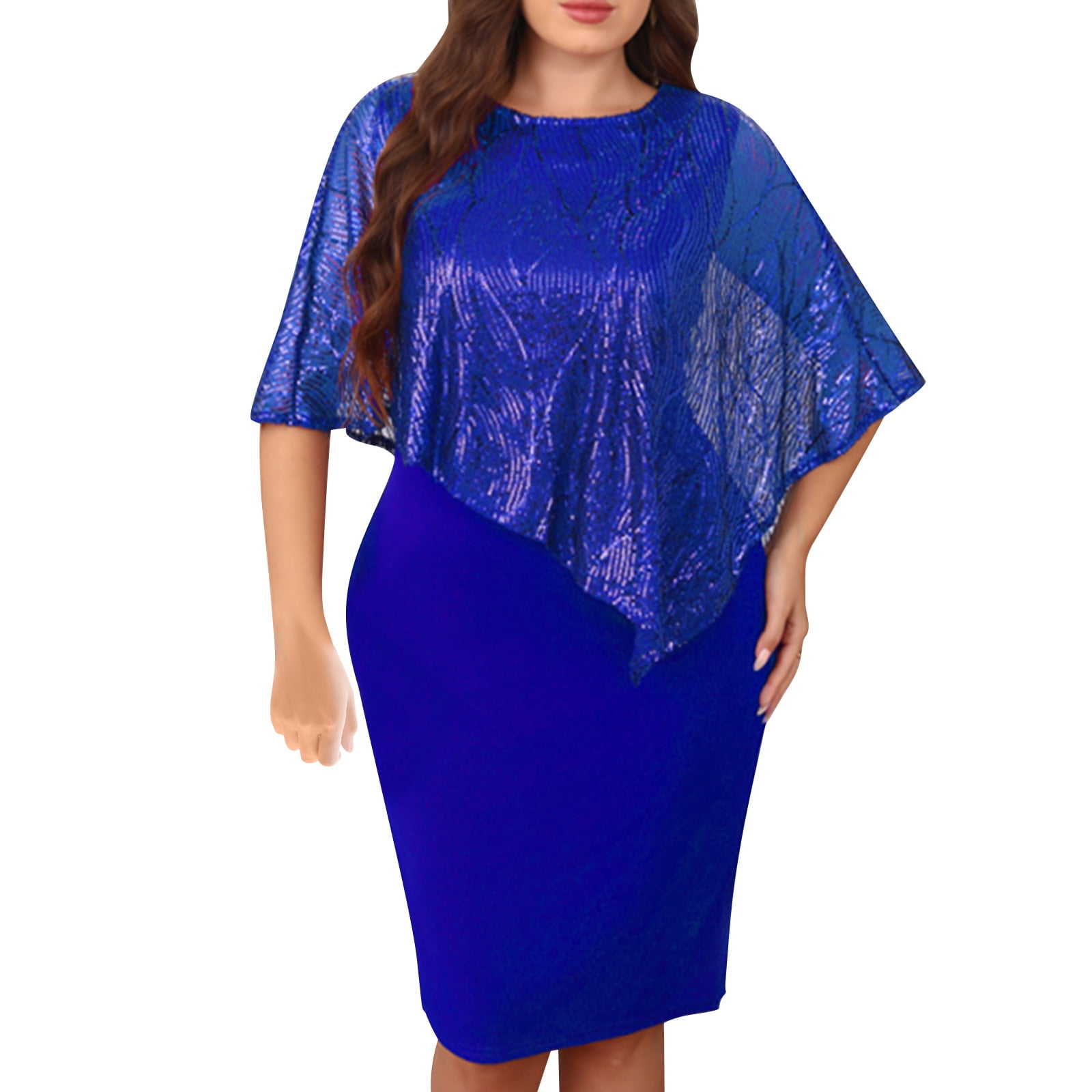 XUNKUSGA Plus Size Summer Dresses for Women 2025 One Shoulder Cape ...