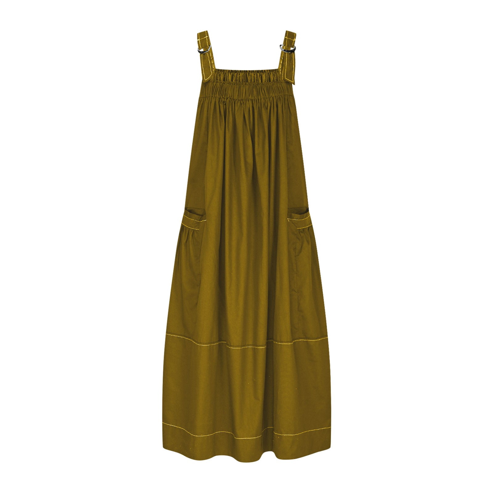 XUNKUSGA Spring Dresses for Women 2025 Wide Pockets Barrel Overall ...