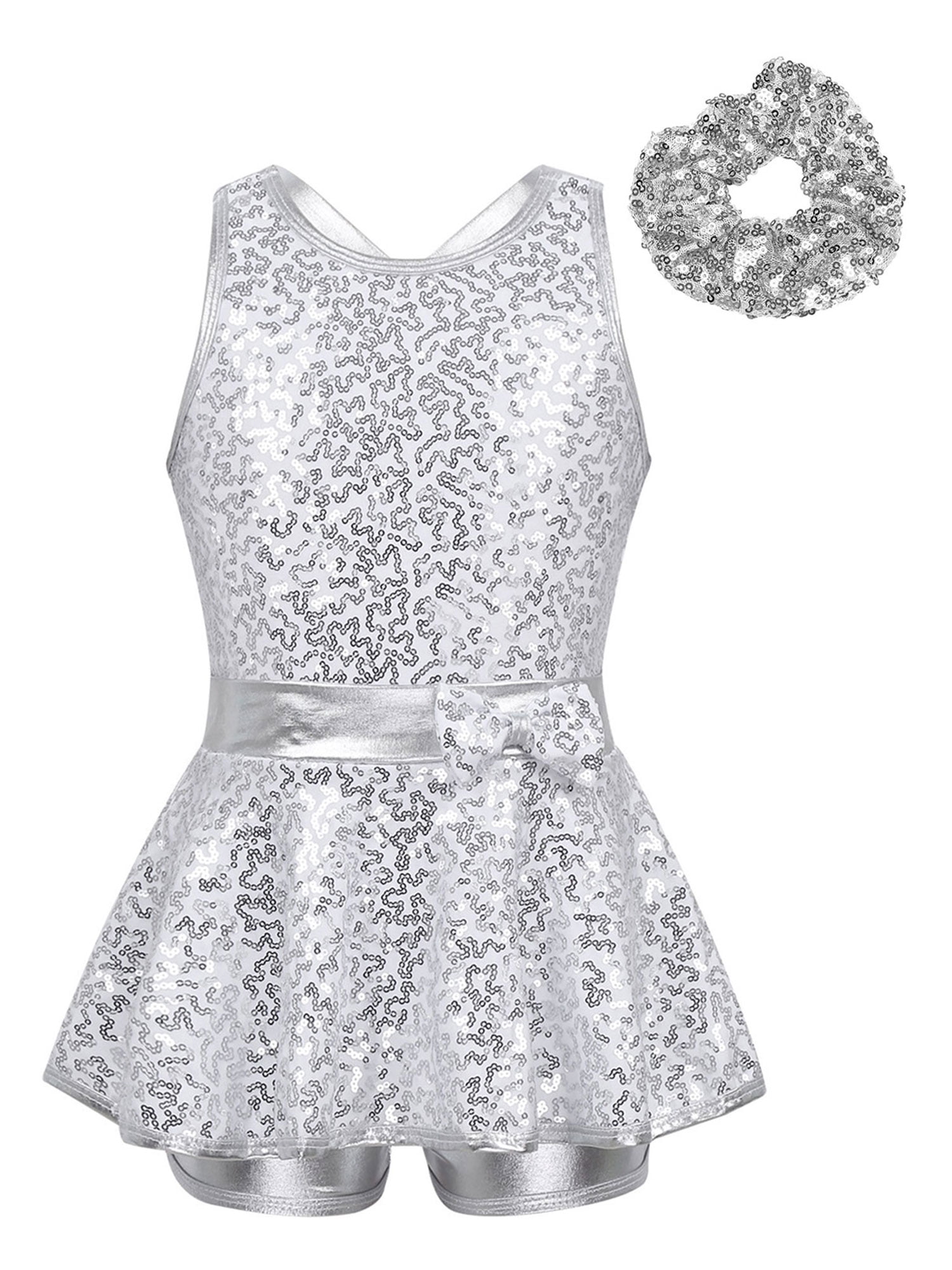 XUNZOO Girls Sequins Dance Dress Sparkle Hip Hop Jazz Dance Outfits ...