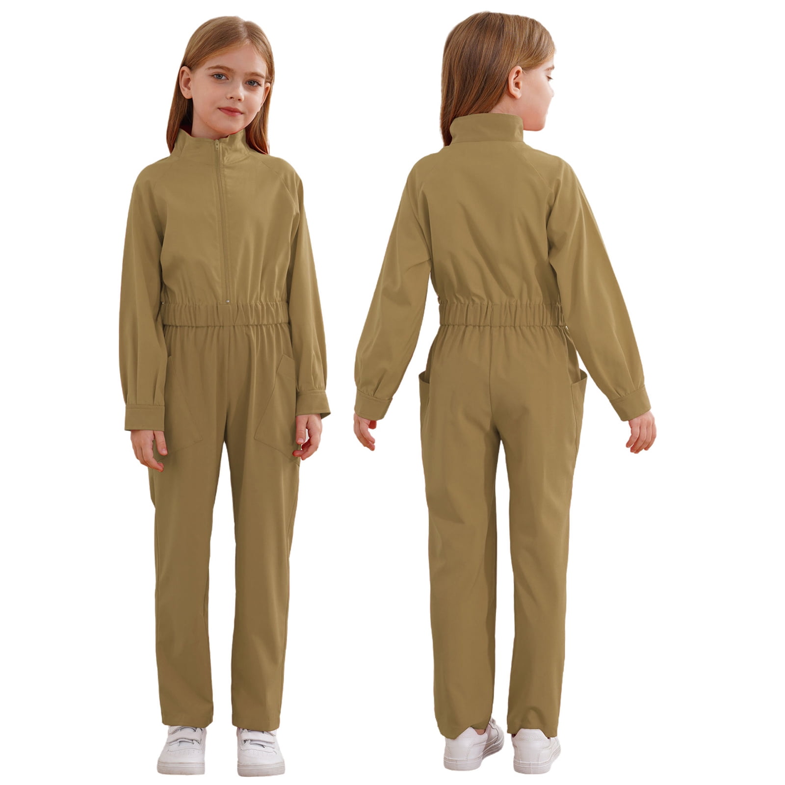 XUNZOO Kids Girls Mechanic Costume Boiler Suit Coveralls Jumpsuit ...