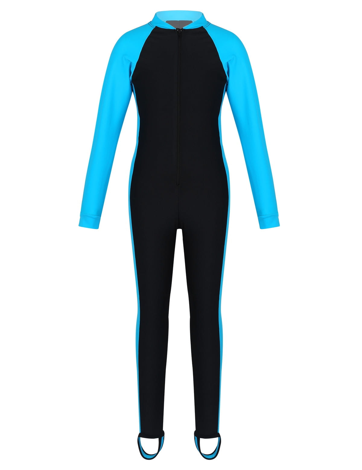 XUNZOO Kids Girls One Piece Swimsuit Long Sleeve UPF 50+ Rash Guard ...