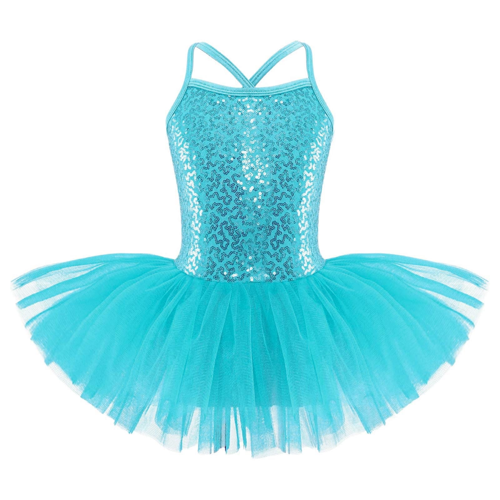 XUNZOO Kids Girls Sequins Shiny Ballet Tutu Dress Ballerina Leotard ...