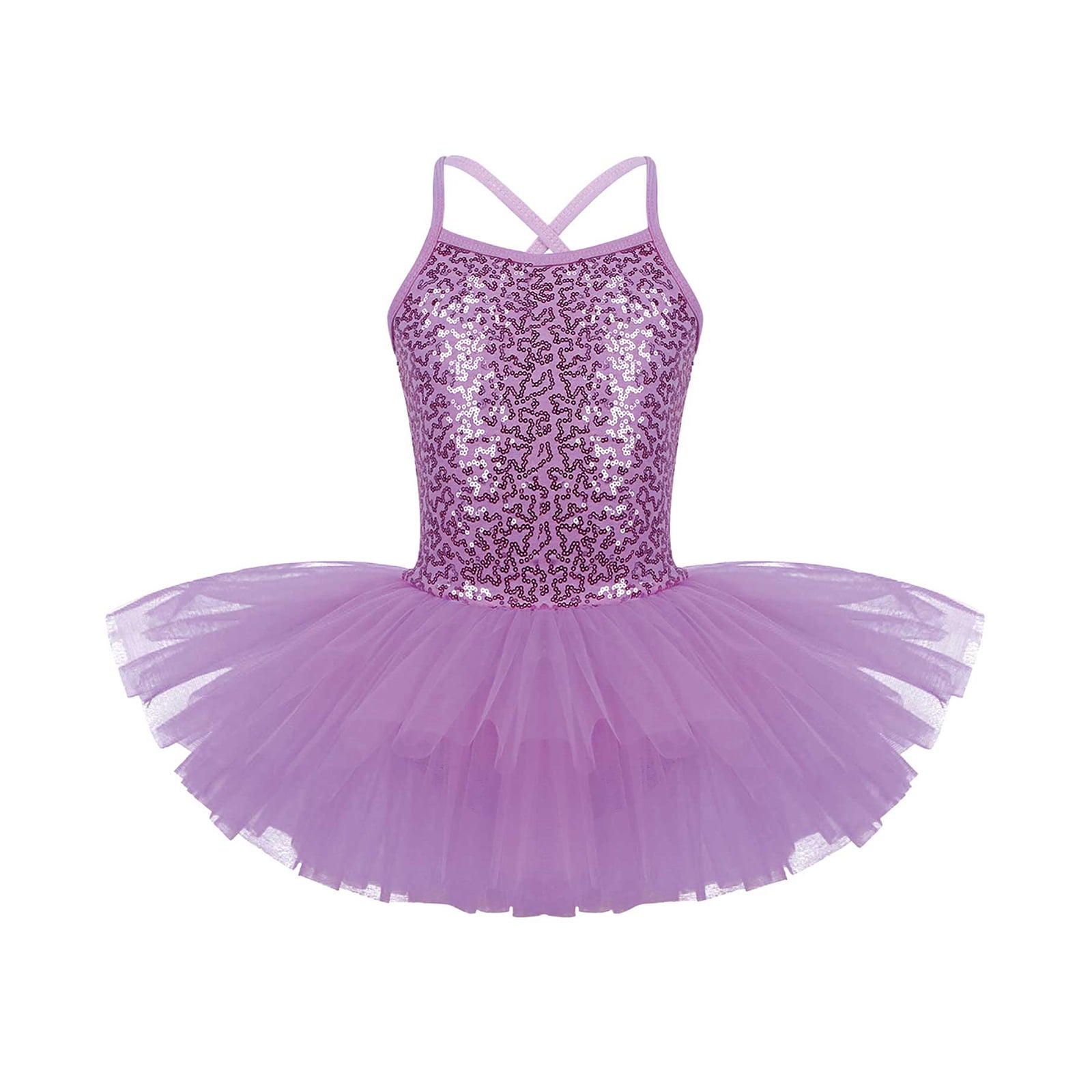 XUNZOO Kids Girls Sequins Shiny Ballet Tutu Dress Ballerina Leotard ...