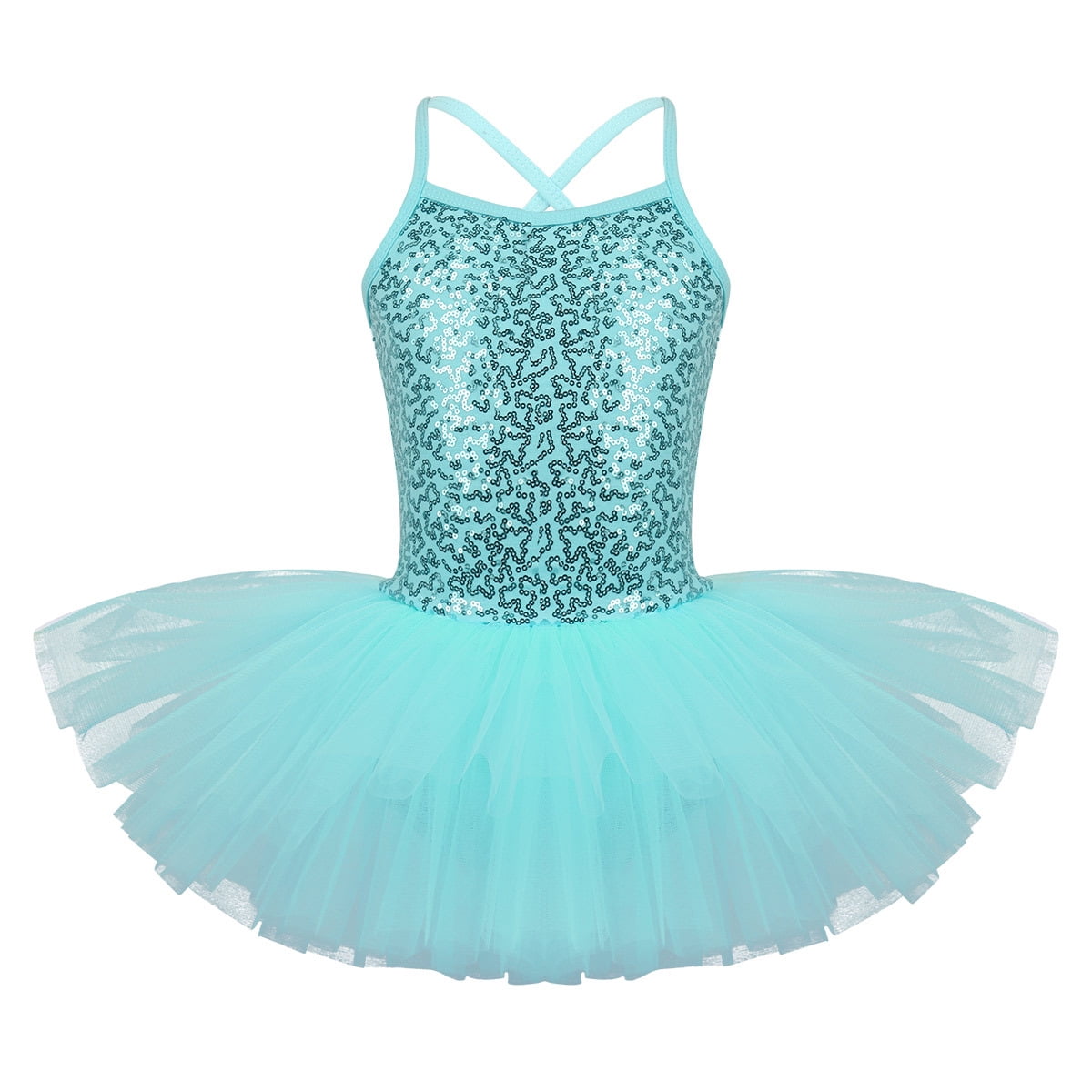 XUNZOO Kids Girls Sequins Shiny Ballet Tutu Dress Ballerina Leotard ...