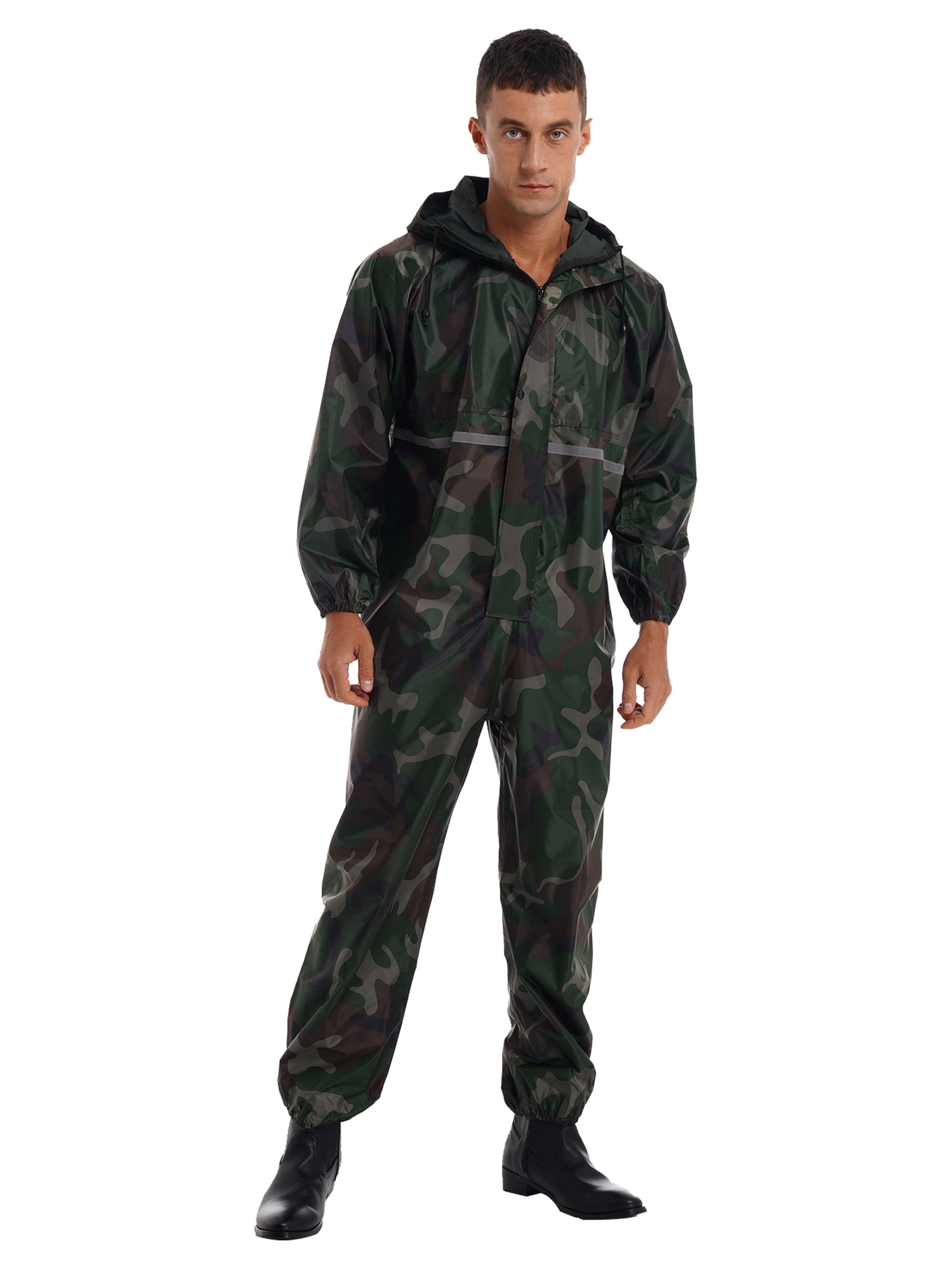 XUNZOO Men's Full Body Waterproof Rain Suit Lightweight Windproof One ...