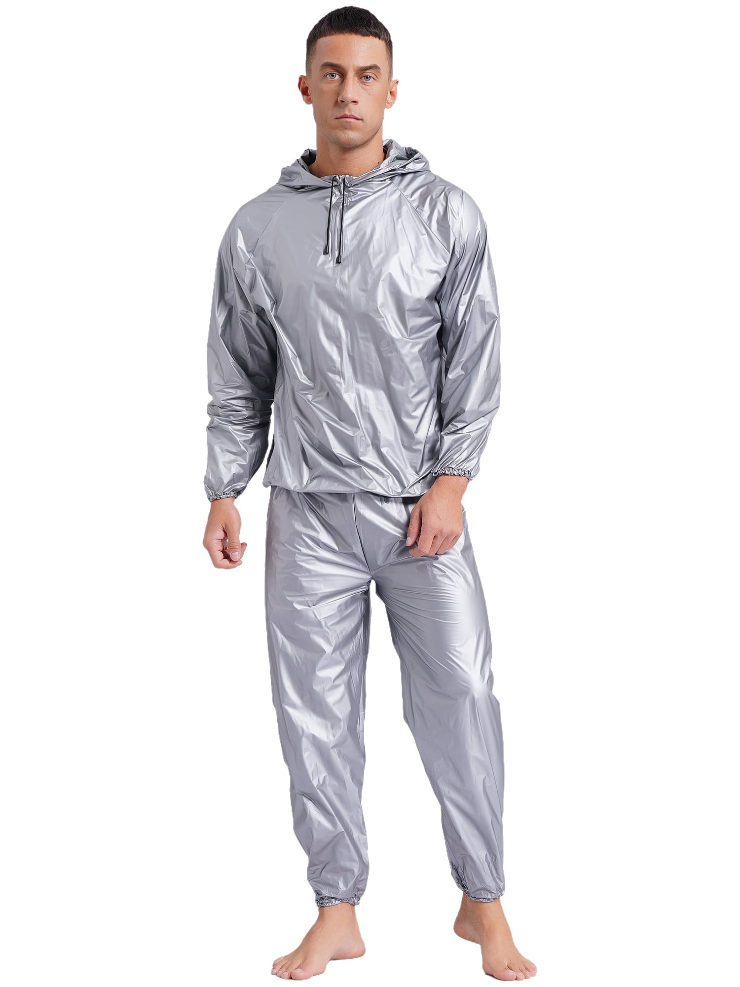 XUNZOO Men's Weight Loss Sweating Suit Tracksuit Gym Workout Water ...